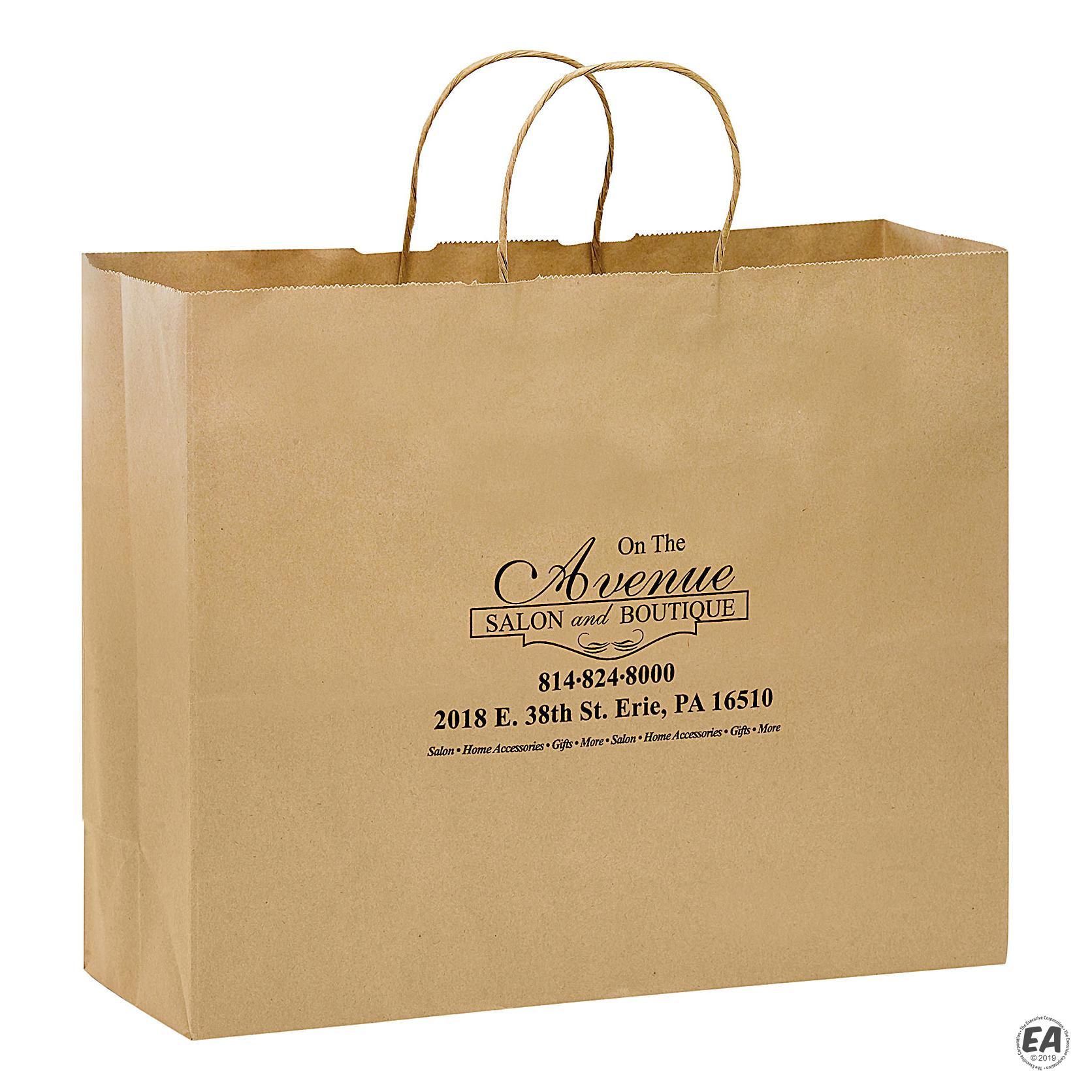 Promotional Natural Kraft Twisted Paper Handle Shopper 16x12x6 ...