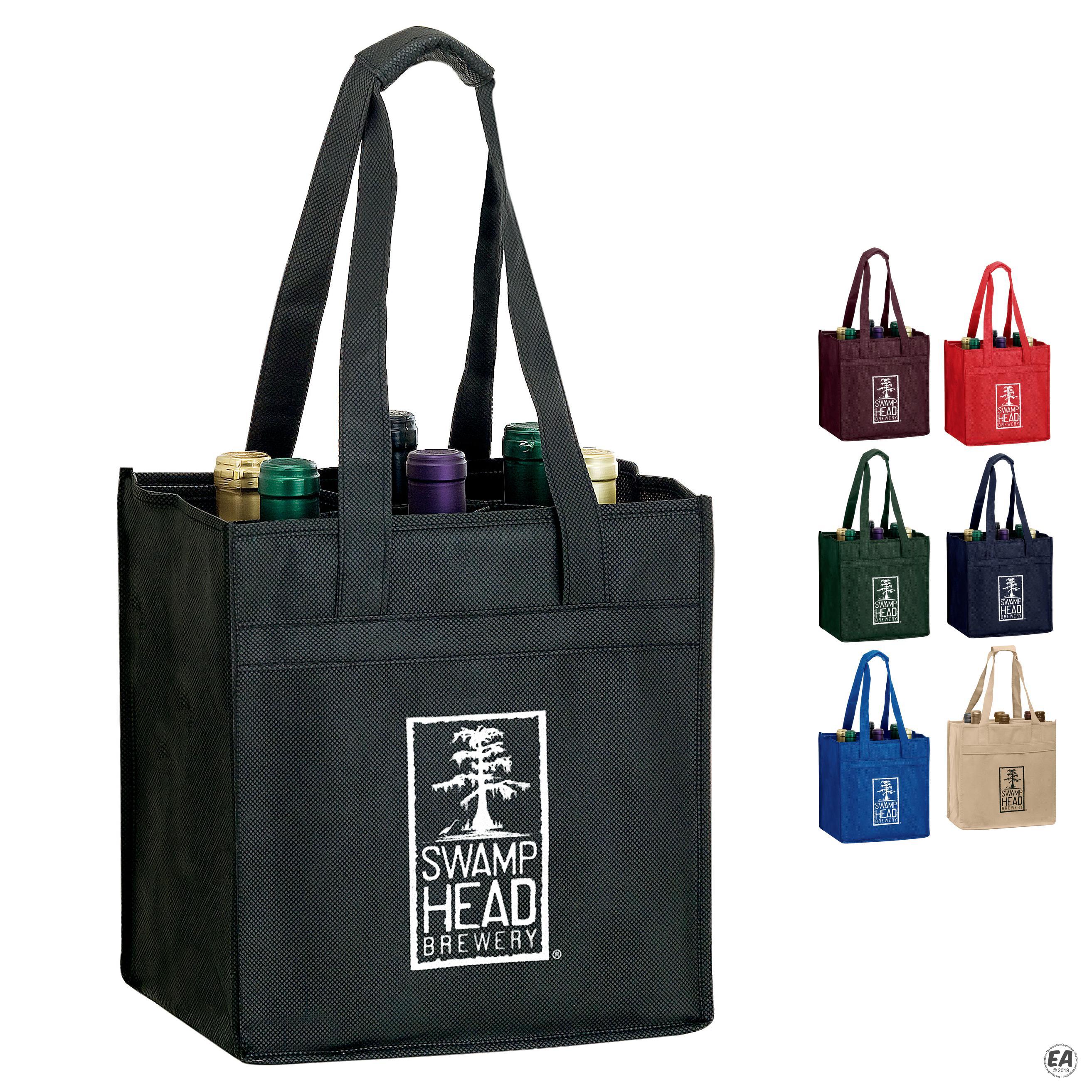 Promotional Vineyard Collection - 6 Bottle Non-Woven Wine Tote Bag ...