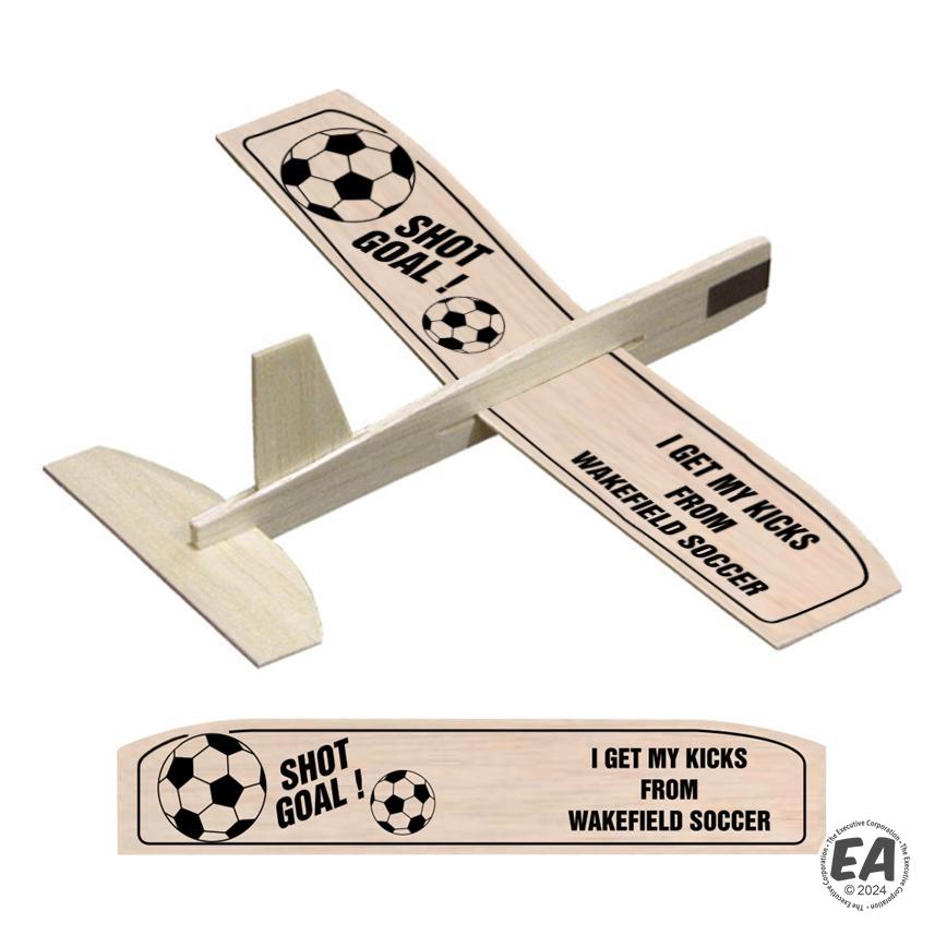 Customized 8 Balsa Wooden Toy Airplane Glider Soccer | Promotional ...