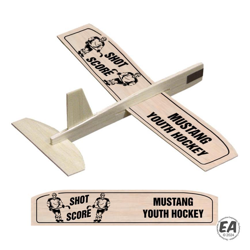 Customized 8 Balsa Wooden Toy Airplane Glider Hockey | Promotional ...