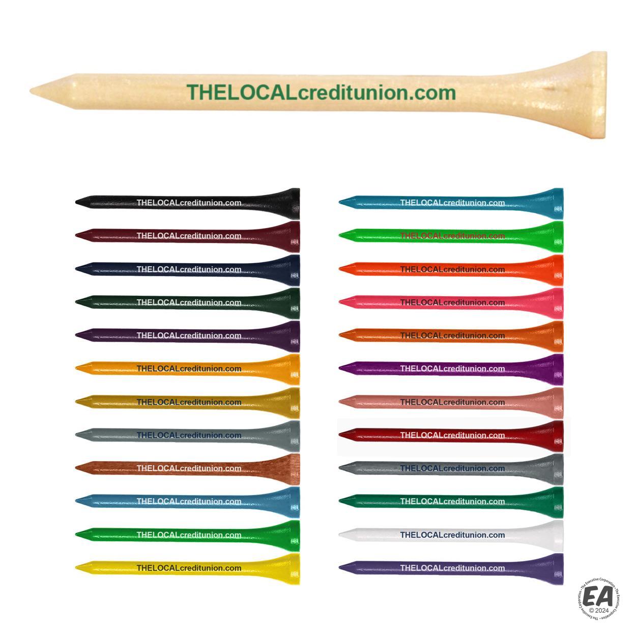 Customized 2-3/4 Wooden Golf Tees (1-Color Logo on Shank) | Promotional ...