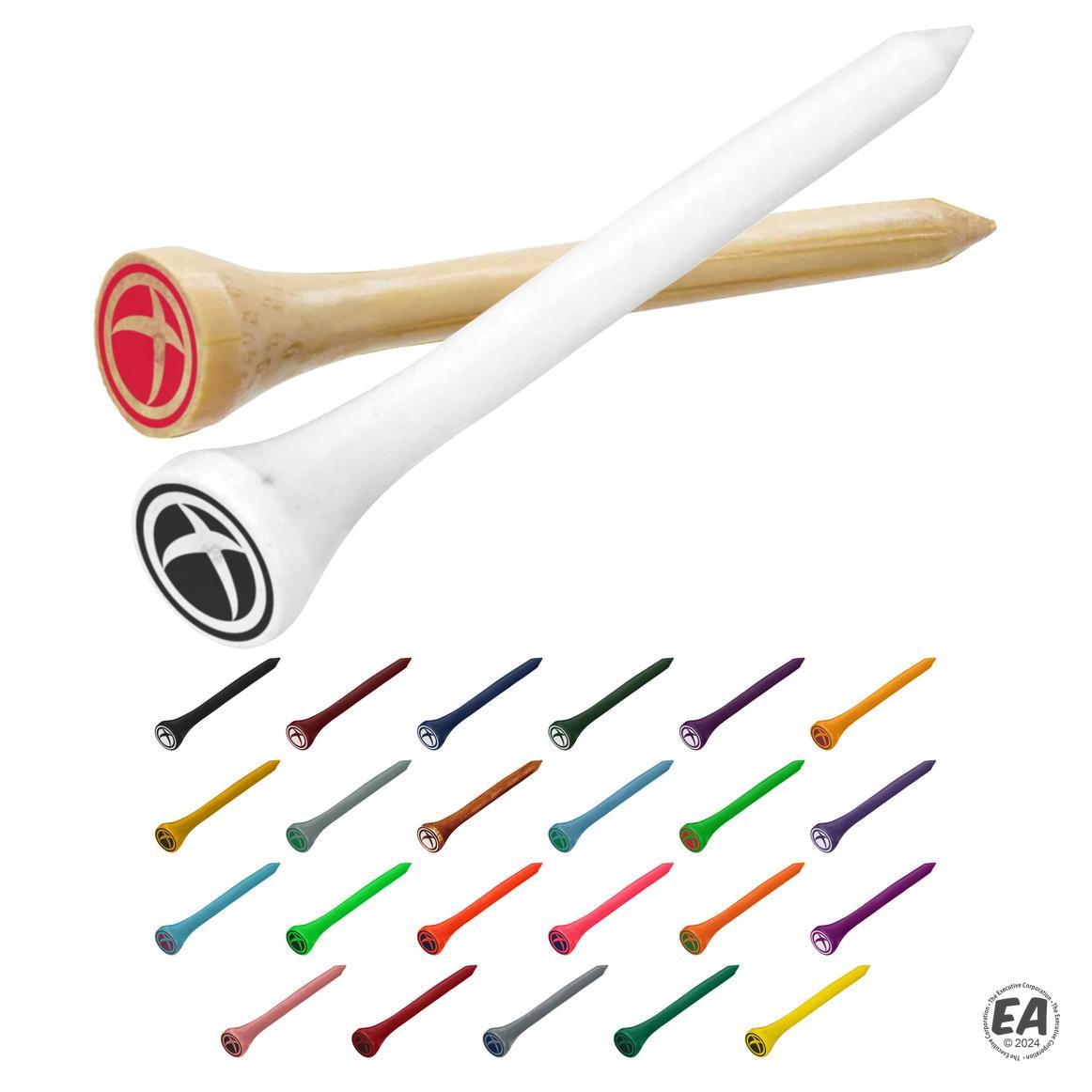 Promotional 2-3/4 Wooden Golf Tees (1-Color Logo on Top/Cup) | Branded ...