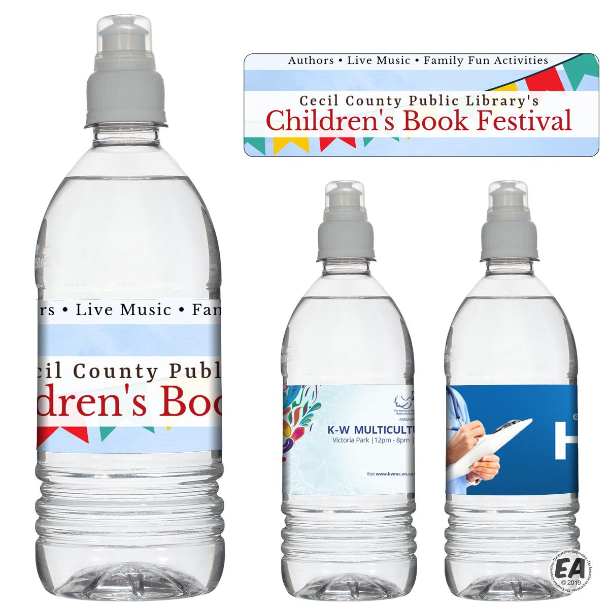 Branded 20 oz Custom Sport Cap Bottled Water (PA) | Promotional Bottled ...