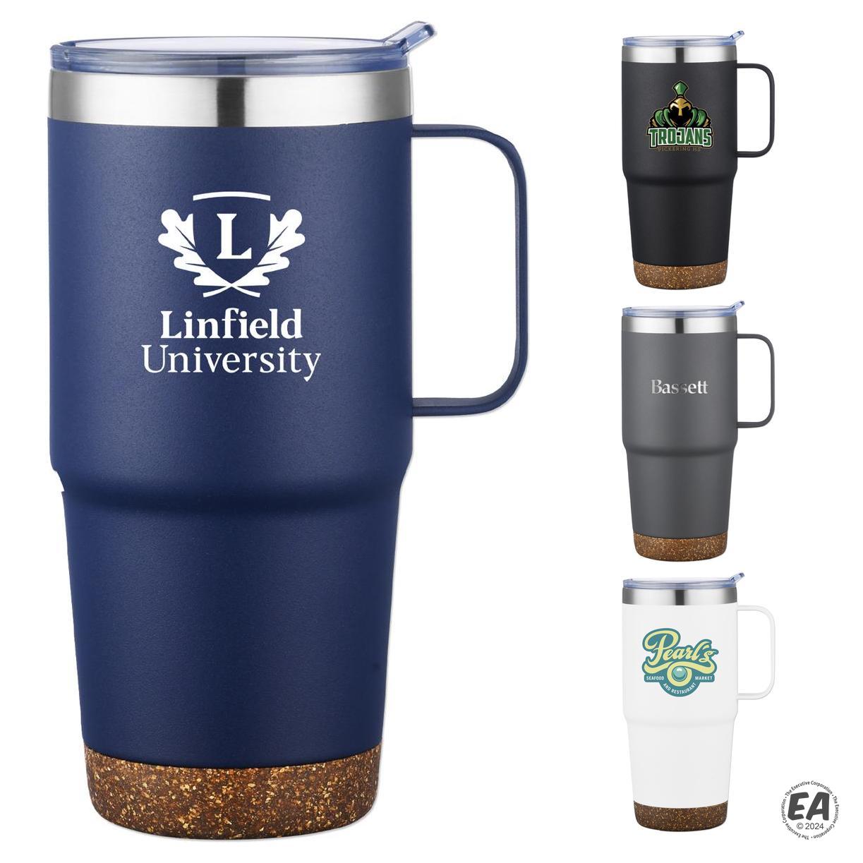 Promotional Stainless 24 oz Travel Mug with Cork Bottom | Branded ...