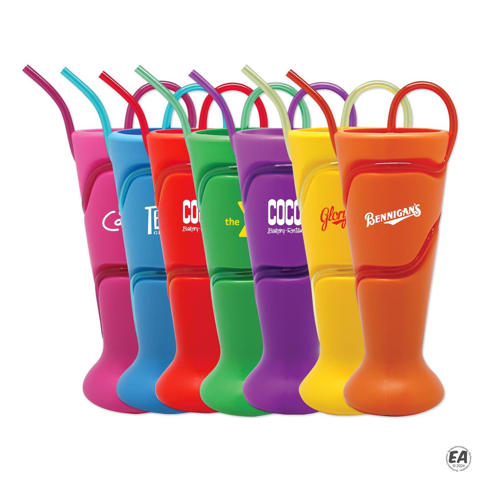 Customized Krazy Straw Soda Fountain Cup 16 oz | Promotional Drinkware ...