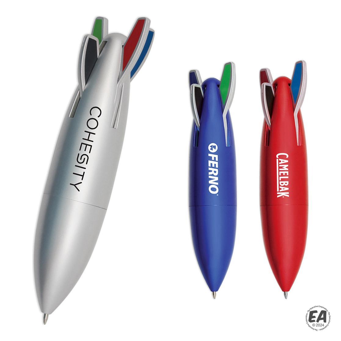 Promotional Four Color Rocket Pen | Custom Novelty Pens | Customized Four Color Rocket Pen