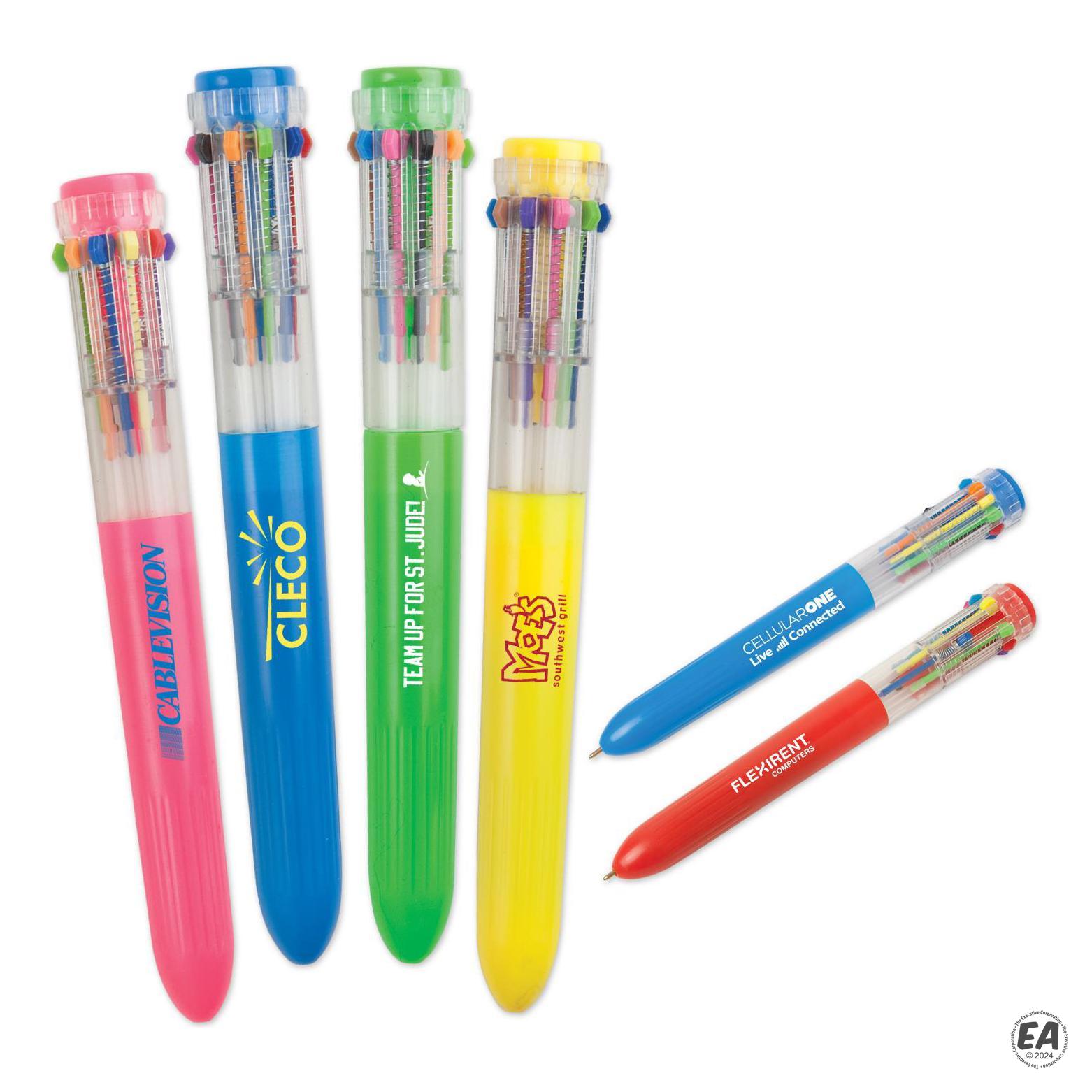 Customized 10 Color Pen | Branded Multi Ink Pens | Promotional 10 Color ...