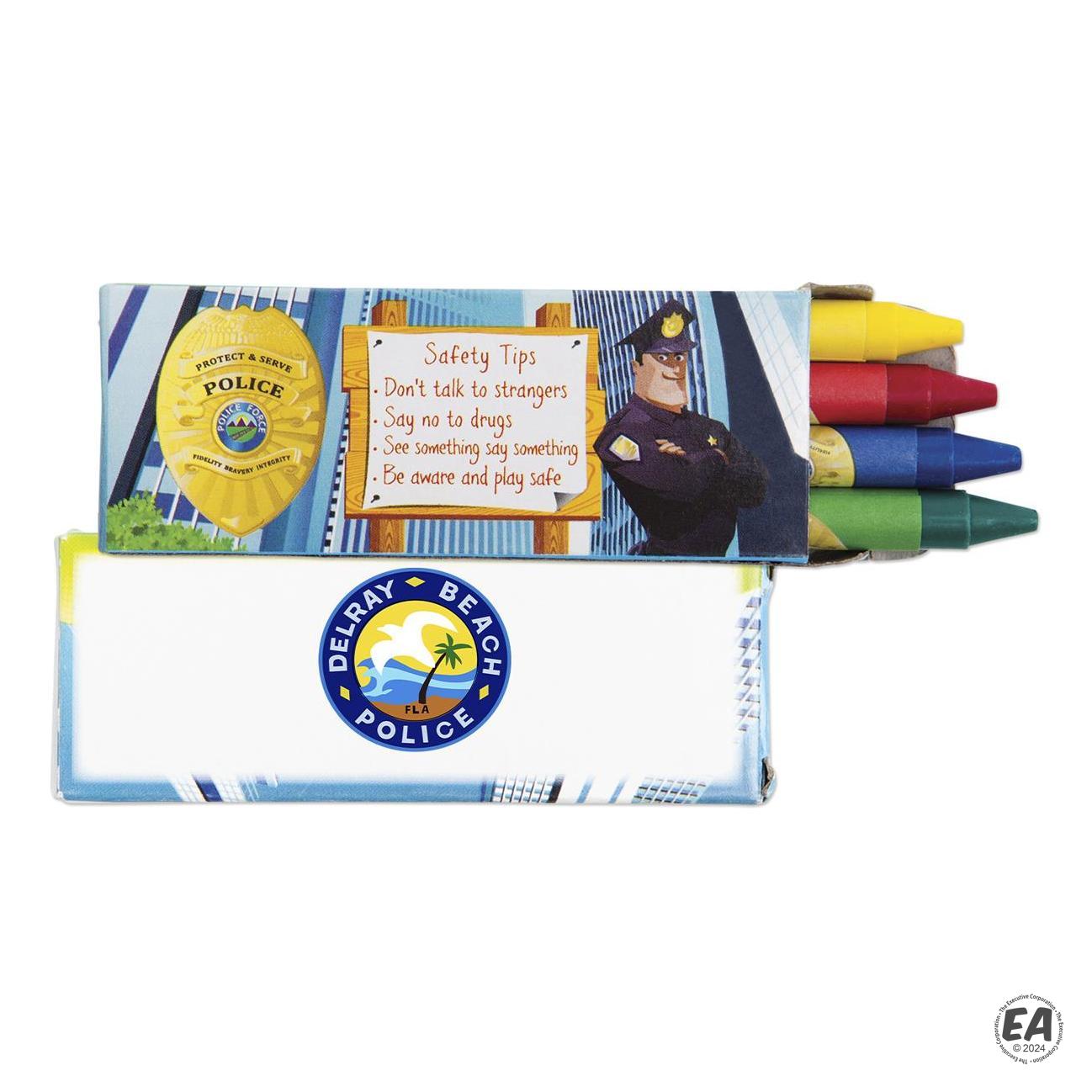 Promotional 4-Pack Police Safety Crayons | Customized Crayons | Custom ...