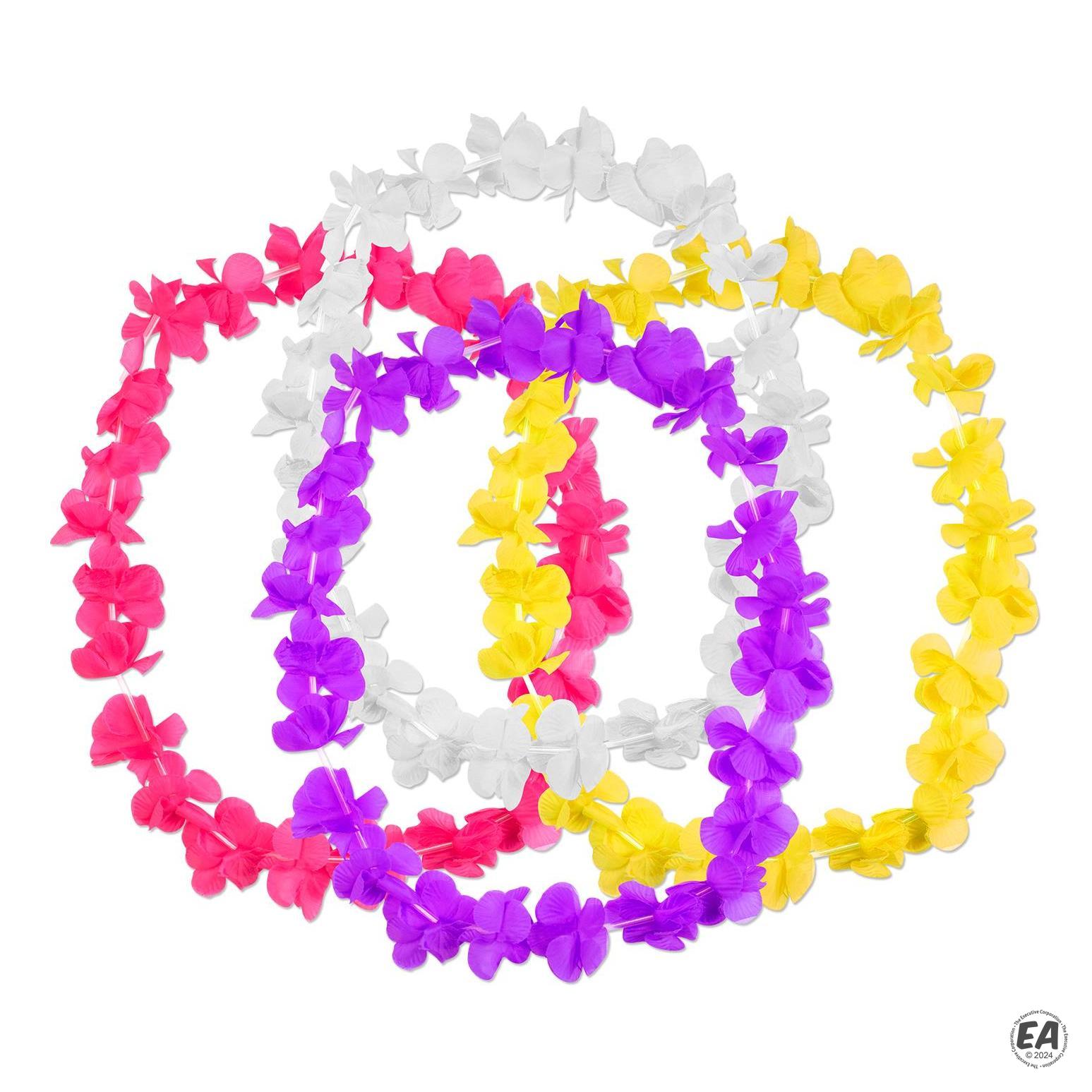 Customized Silk Flower Hawaiian Leis (12-Pack) | Branded Necklaces ...
