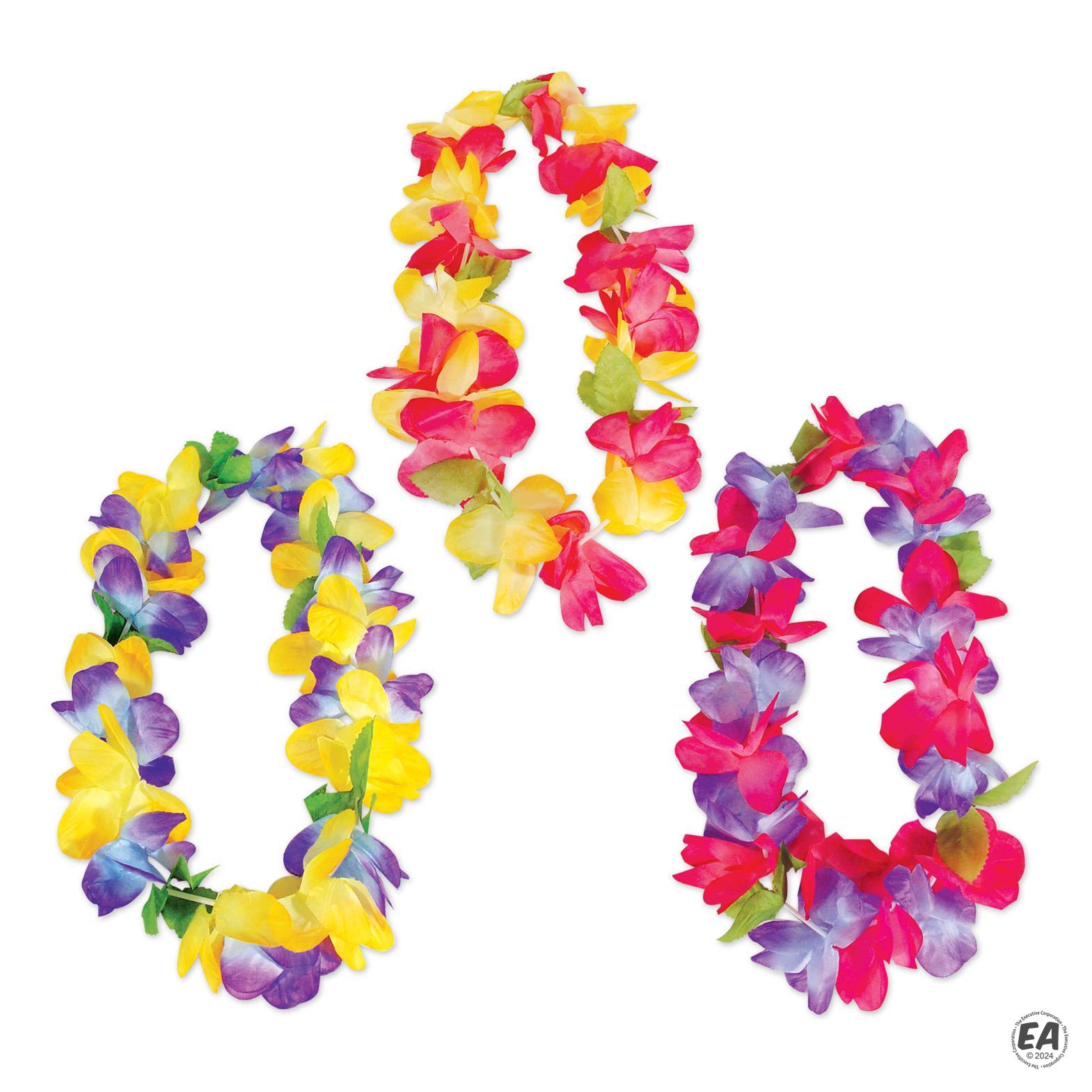 Promotional Silk Flower 36 Hawaiian Leis (12-Pack) | Customized ...