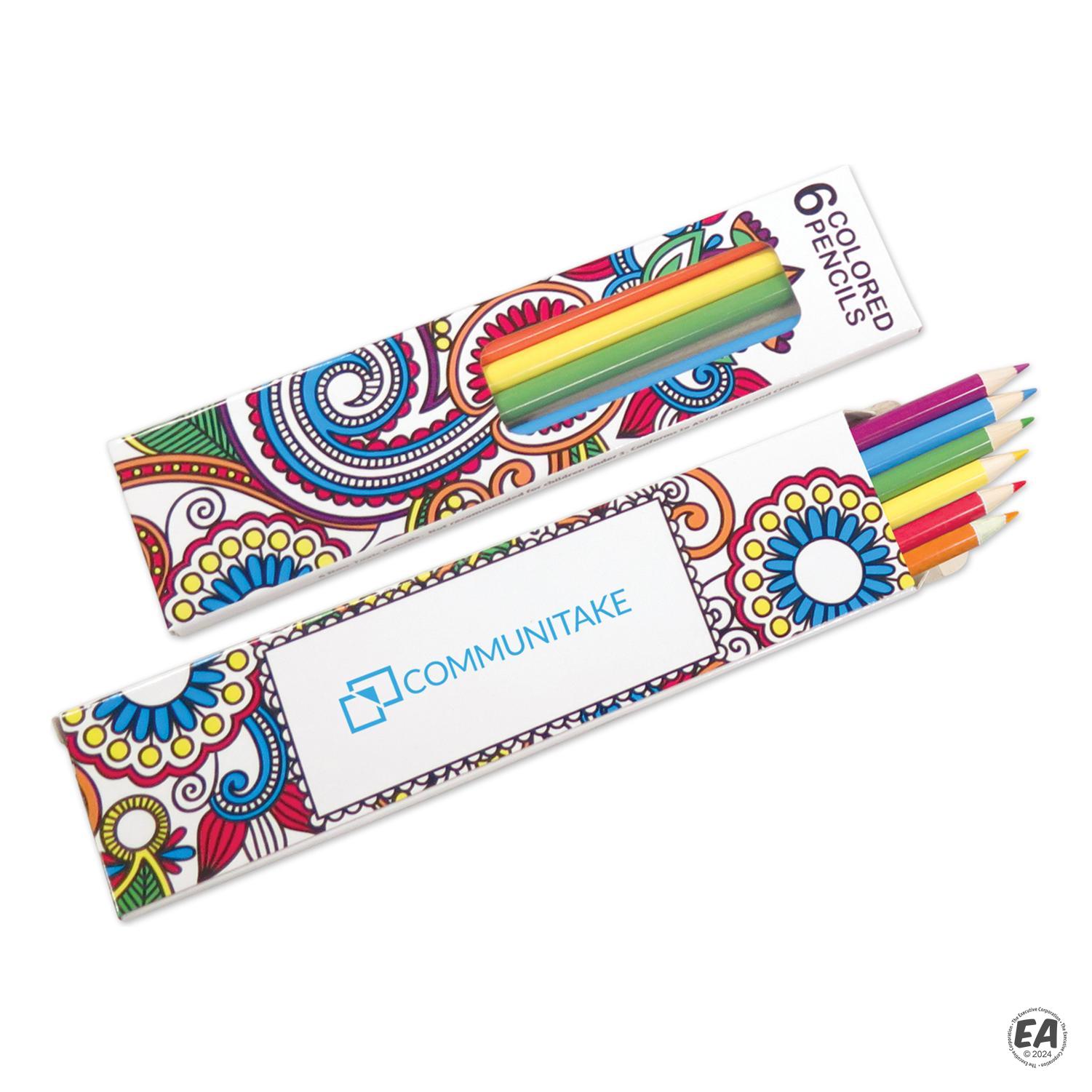 Customized 6-Pack Colored Pencils | Promotional Pencils | Custom 6-Pack ...