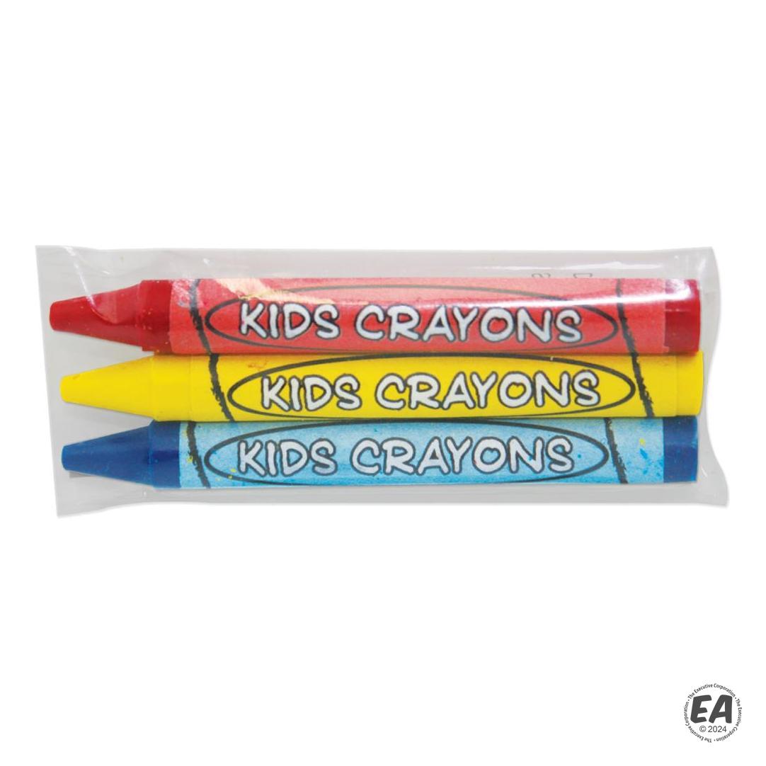 Customized 1-Case of 1,000: 3-Pack Cello Wrapped Crayons (Blank Only ...