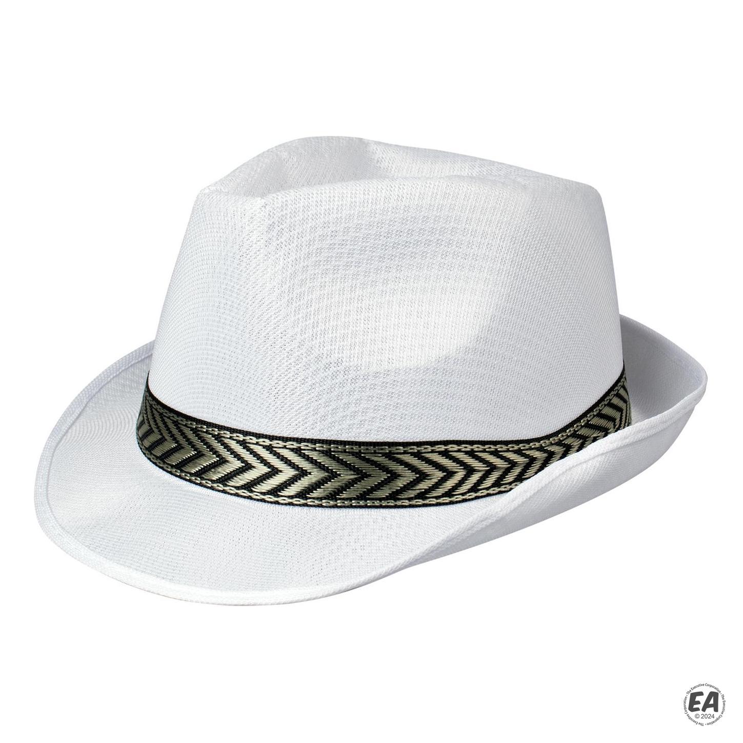 Promotional White Mesh Fedora | Custom Hats | Branded White Mesh Fedora