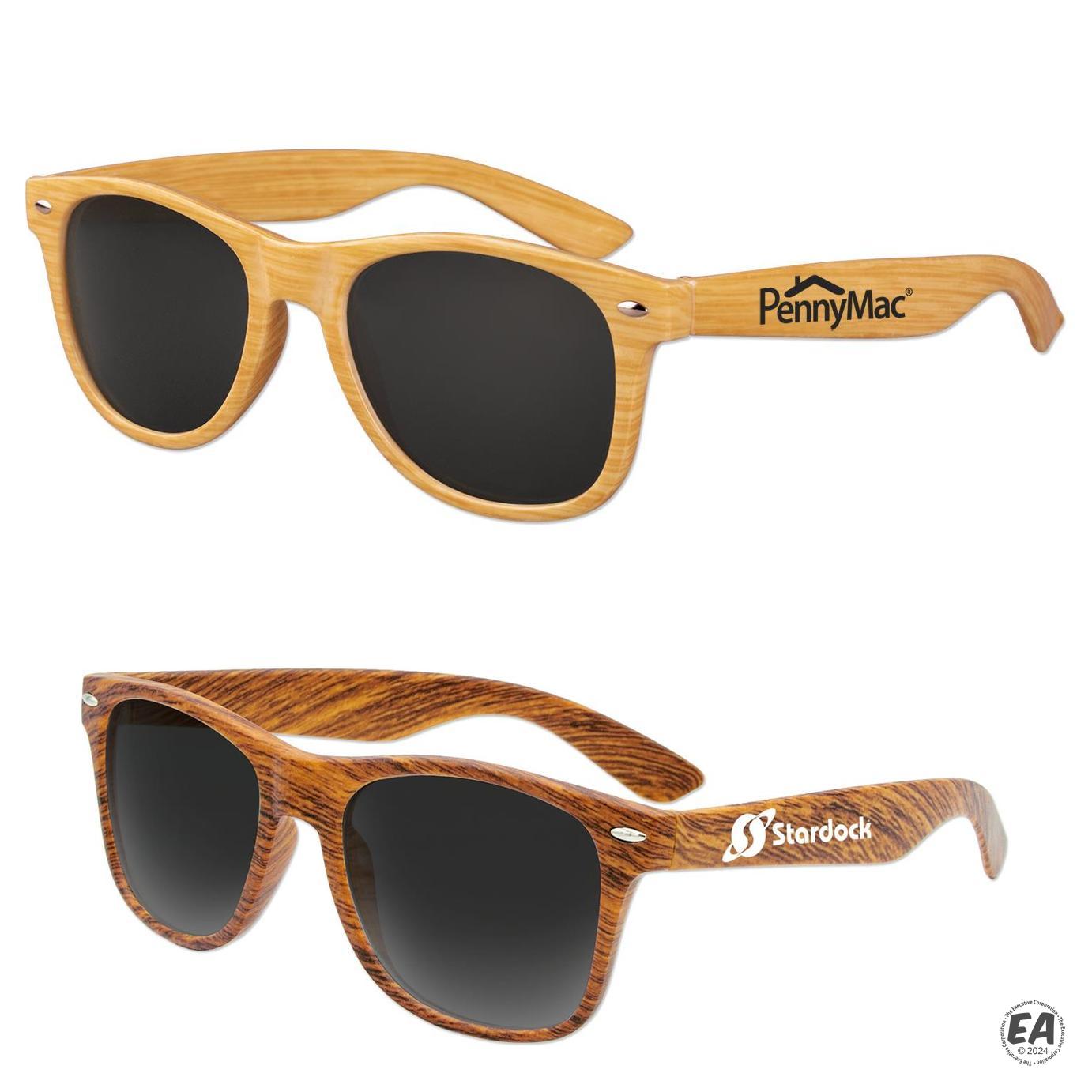 Promotional Polarized Wood Grain Iconic Sunglasses | Customized ...