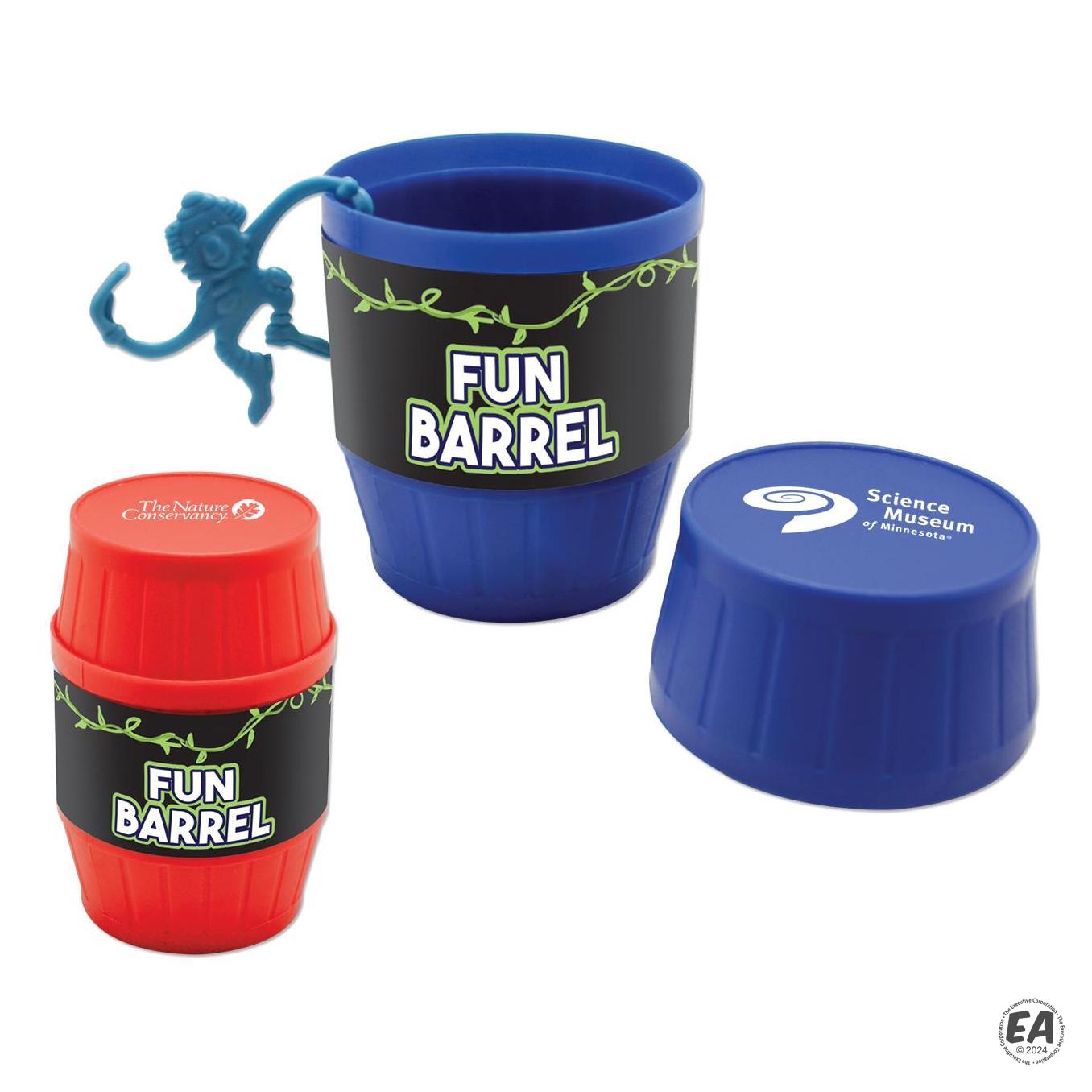 Customized Fun Barrel with 12 Toy Monkeys | Branded Toys | Promotional ...