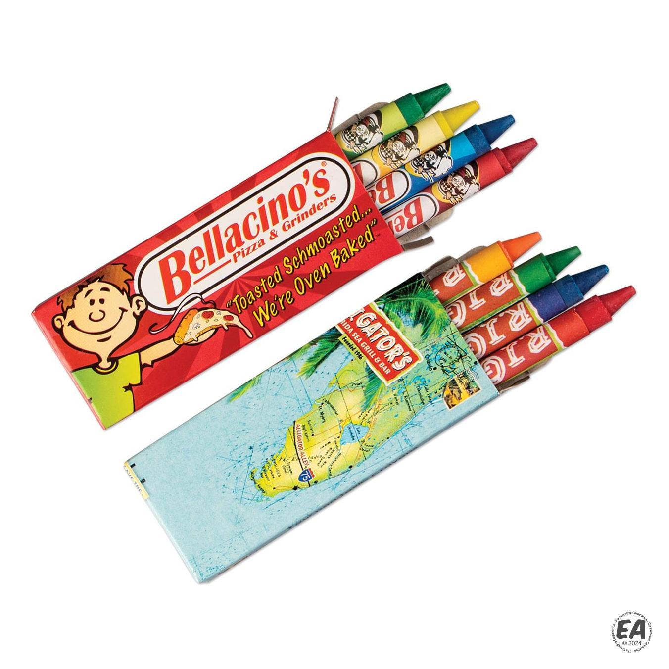 Customized Individually Labeled Crayons in 4-Pack Box | Branded Crayons ...