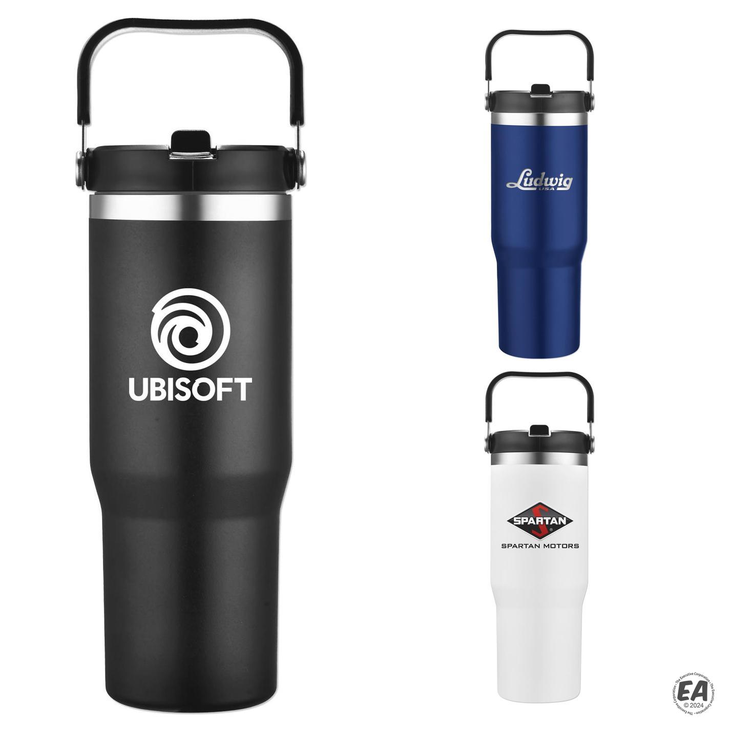 Promotional Travel 30 oz Mug with Handle | Branded Stainless Steel ...