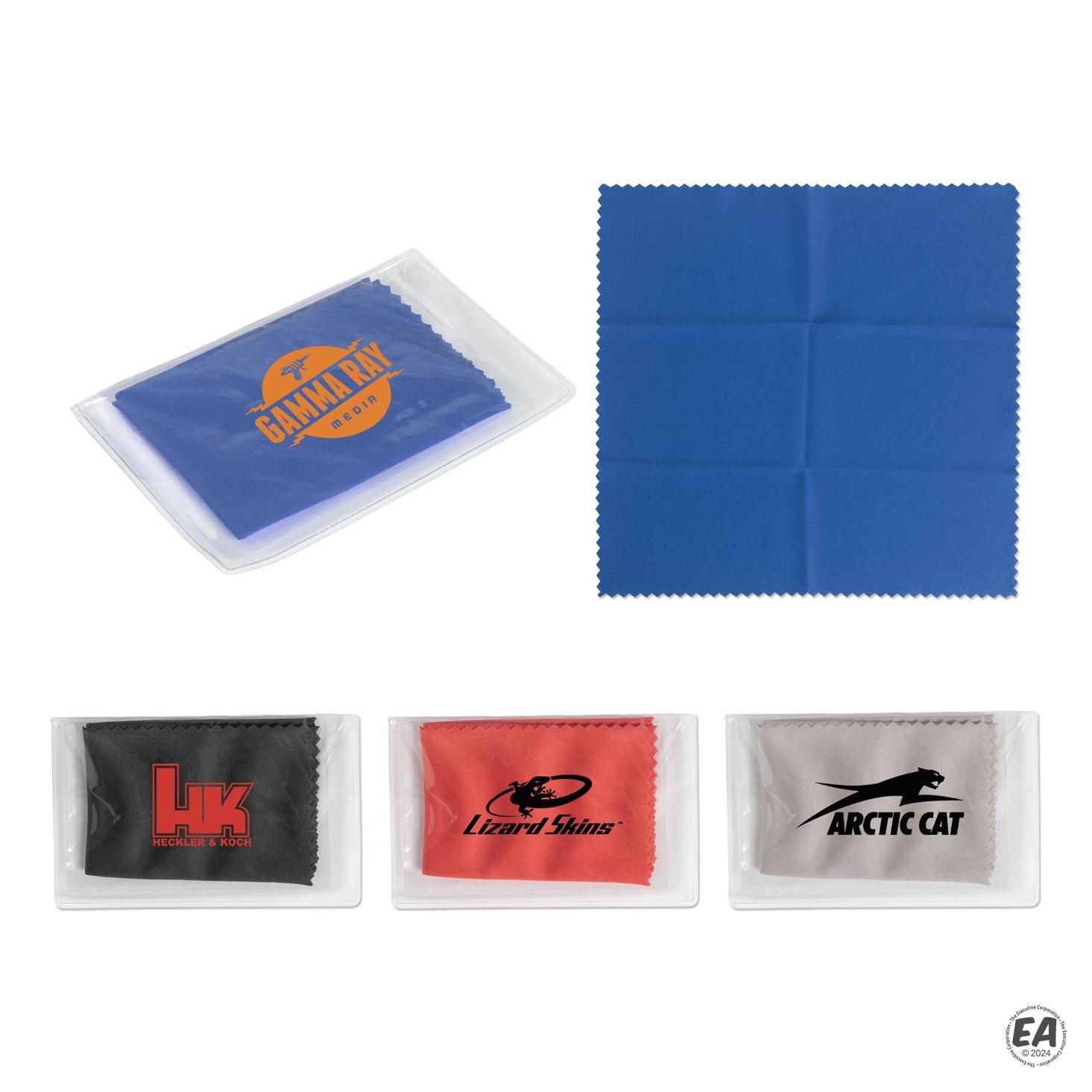 Promotional 6x6 Microfiber Cloth in Pouch | Customized Microfiber ...