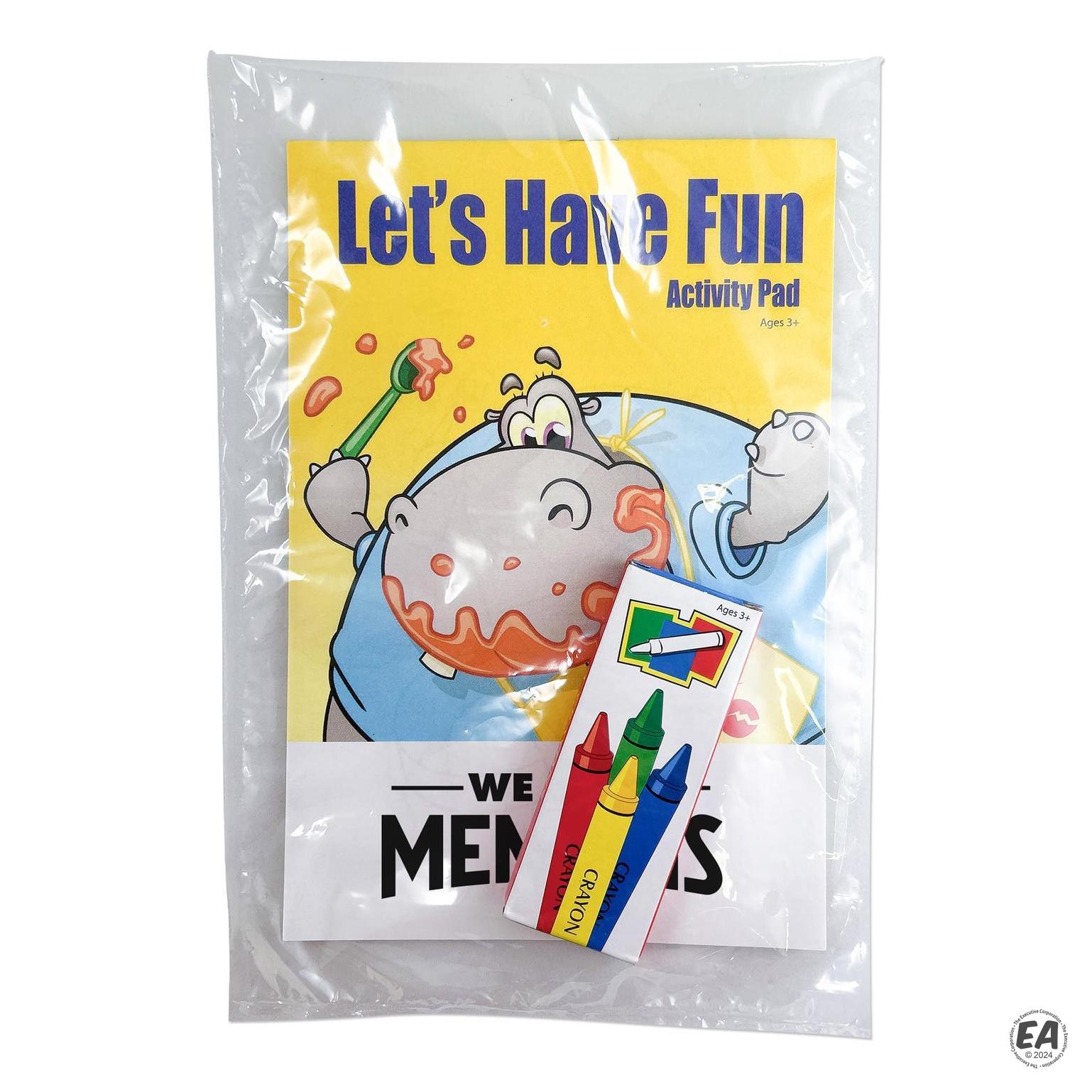 Promotional Lets Have Fun Activity Pad with Crayons Fun Pack ...