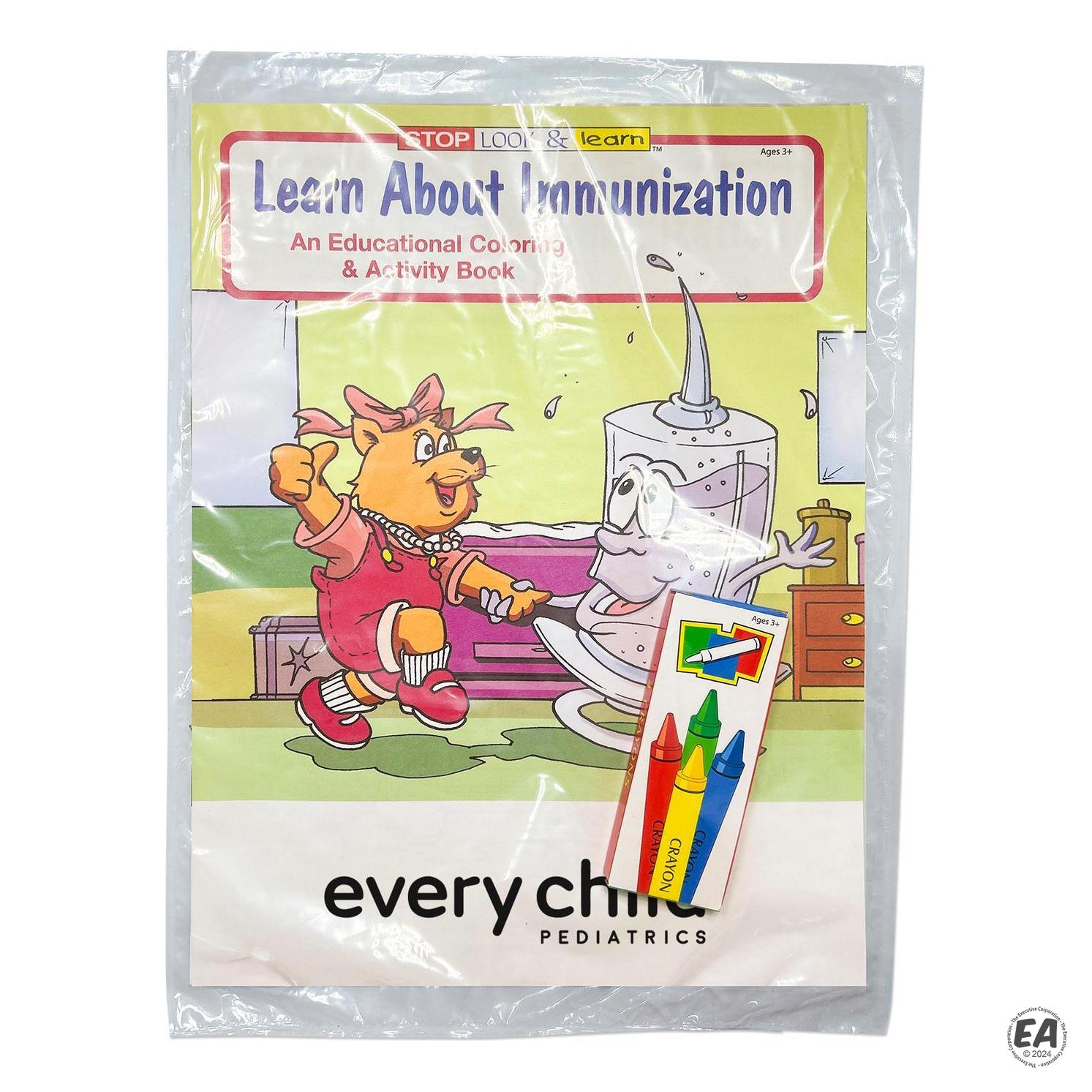 Custom Learn About Immunization Coloring Book with Crayons Fun Pack ...