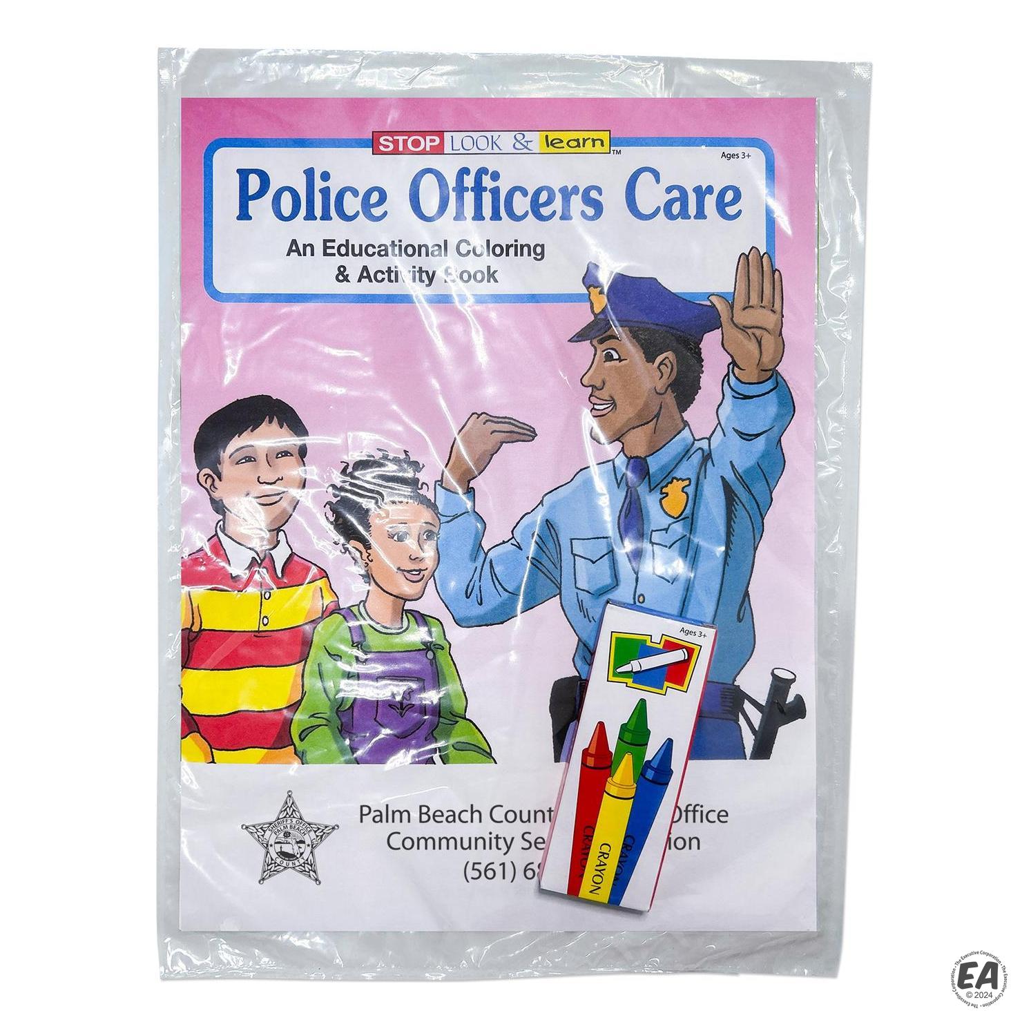 Promotional Police Officers Care Coloring Book with Crayons Fun Pack ...