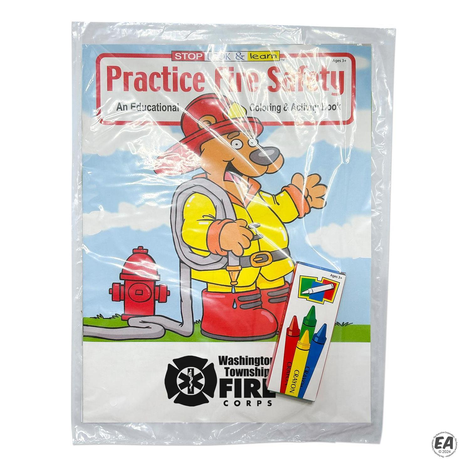 Custom Practice Fire Safety Coloring Book with Crayons Fun Pack ...