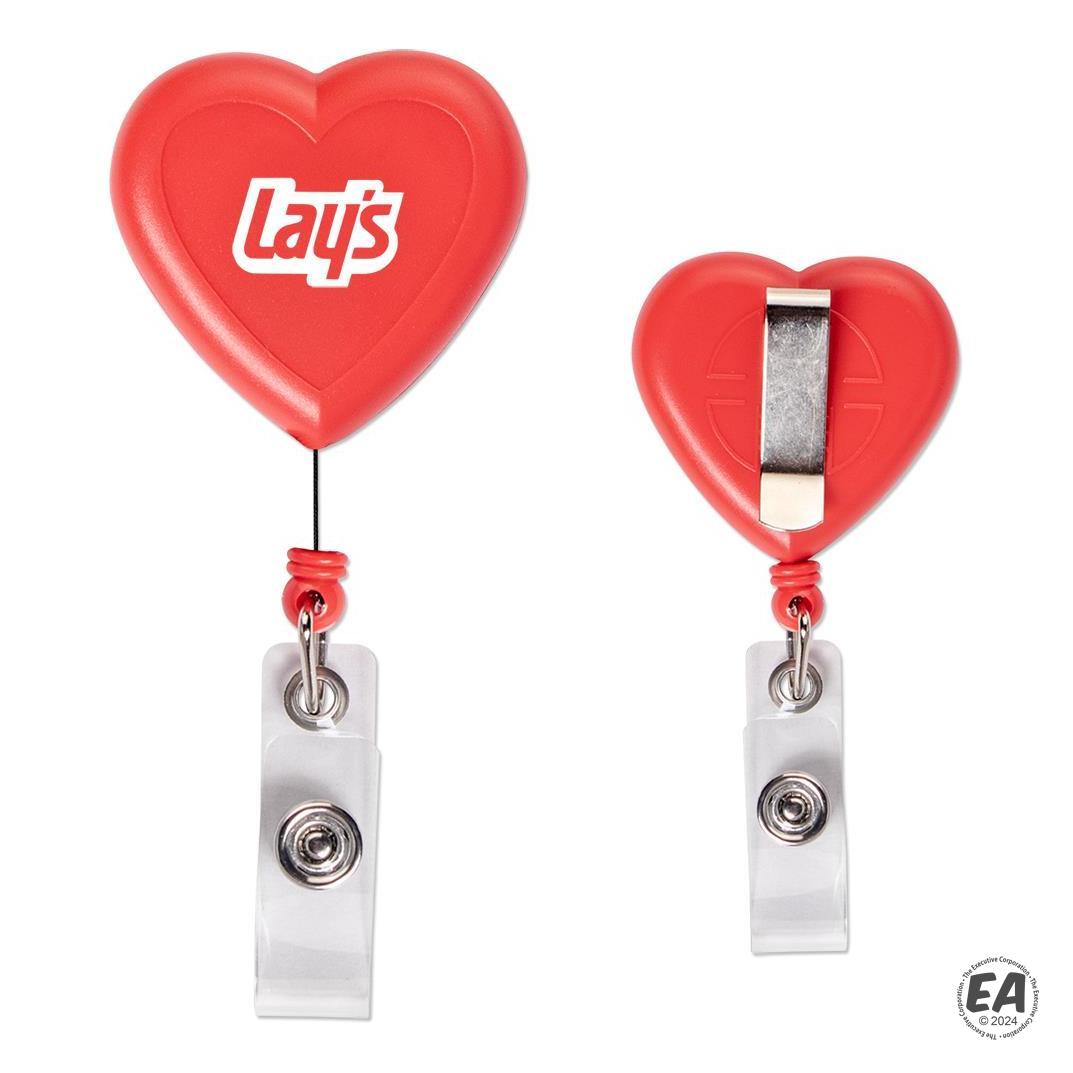 Promotional Heart Shaped Badge Reel Retractor | Customized Name Badge ...