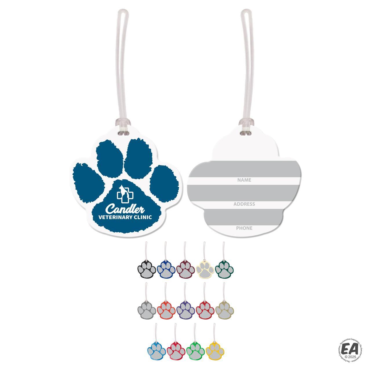Customized Paw Print Vinyl Luggage Tag - USA Made | Promotional Luggage ...