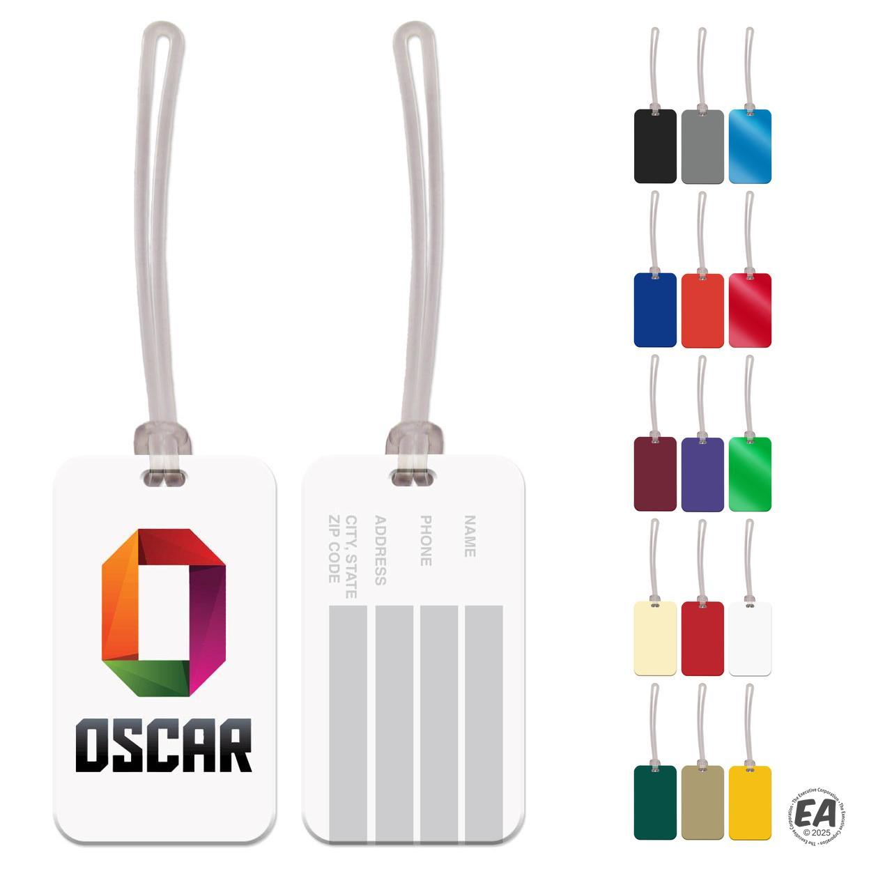 Customized Rectangle Vinyl Luggage Tag - USA Made | Promotional Luggage ...
