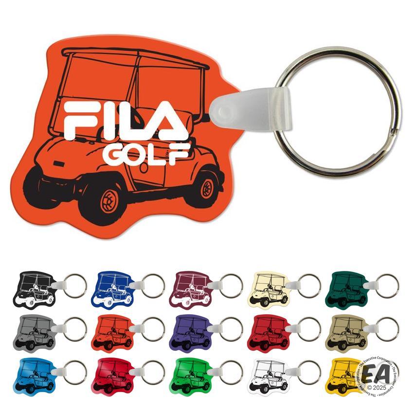 Customized Golf Cart Shaped Vinyl Keychain - USA Made | Branded Toy ...