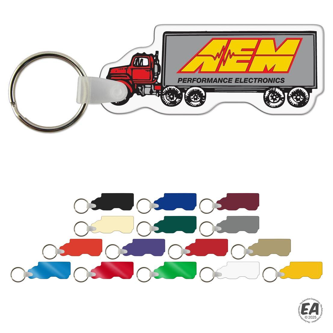 Customized Tractor Trailer Vinyl Keychain - USA Made | Branded Toy ...