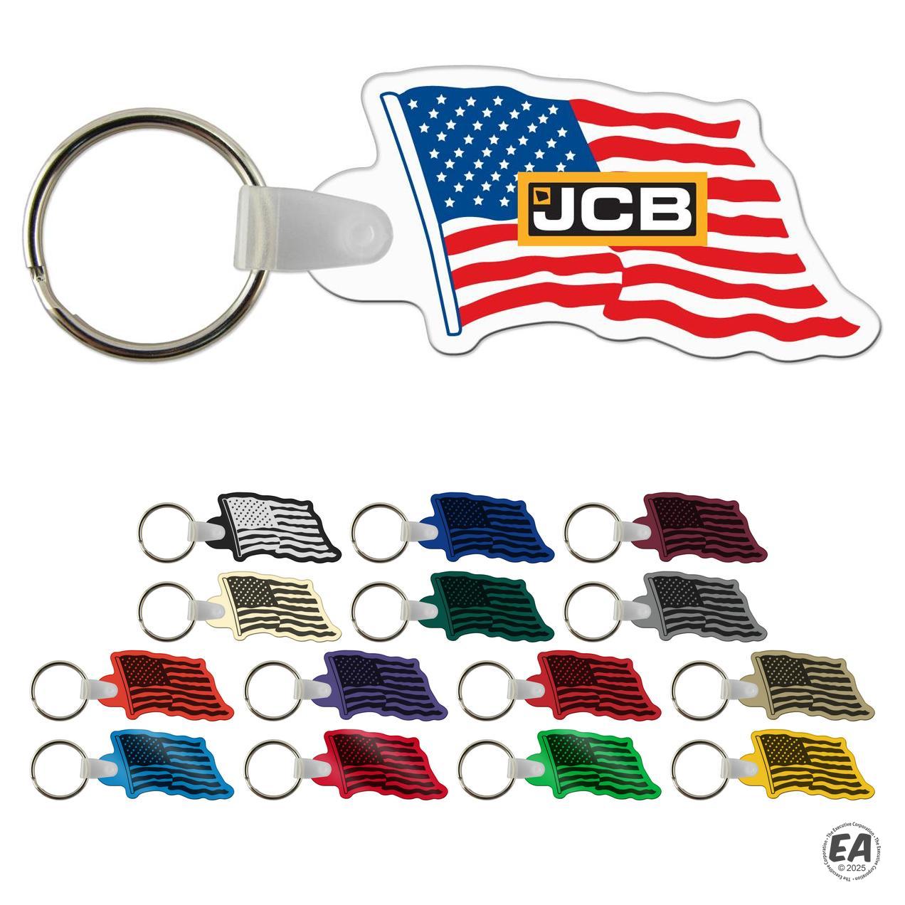 Custom Flag Shaped Vinyl Keychain - USA Made | Promotional Toy ...