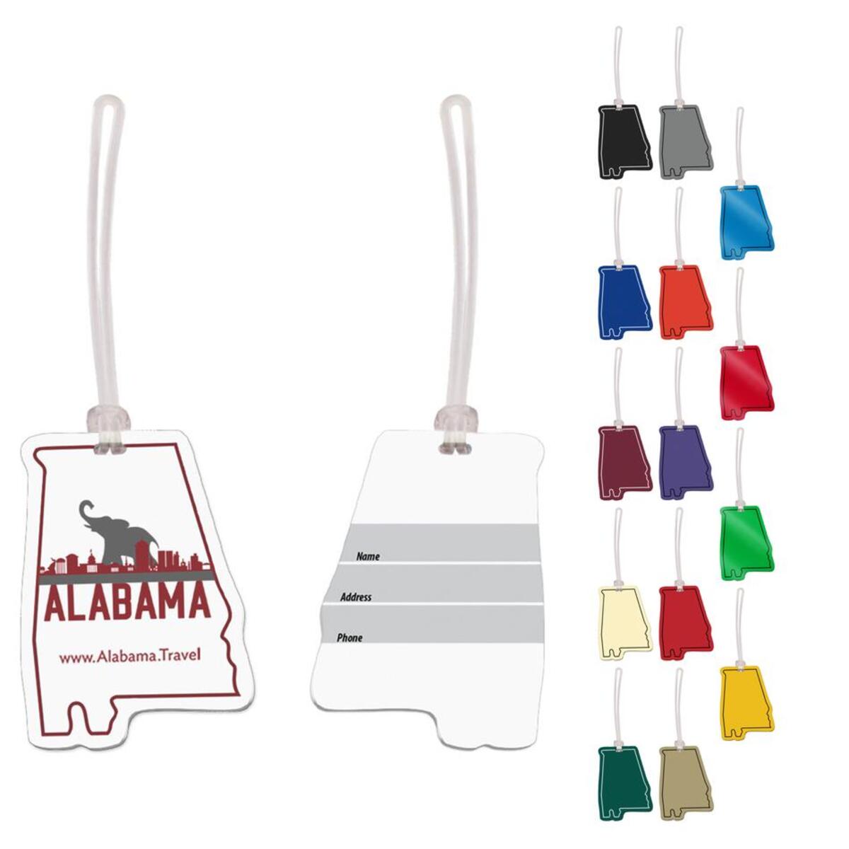 Custom Alabama (AL) State Shaped Luggage Tag - USA Made | Customized ...