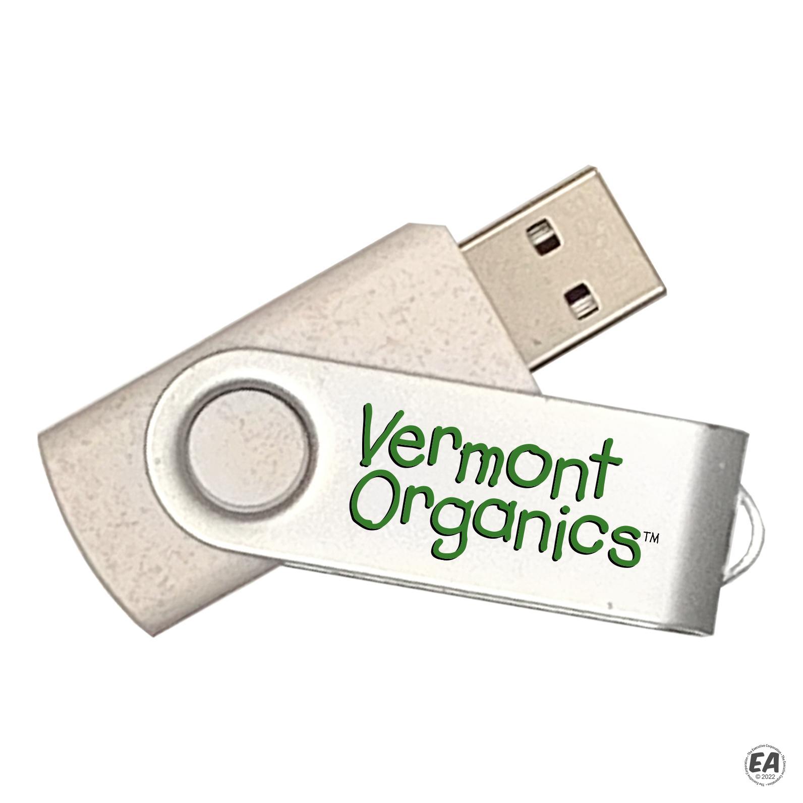 Customized iClick Wheat Straw Silver Eco USB Flash Drive | Custom Flash ...