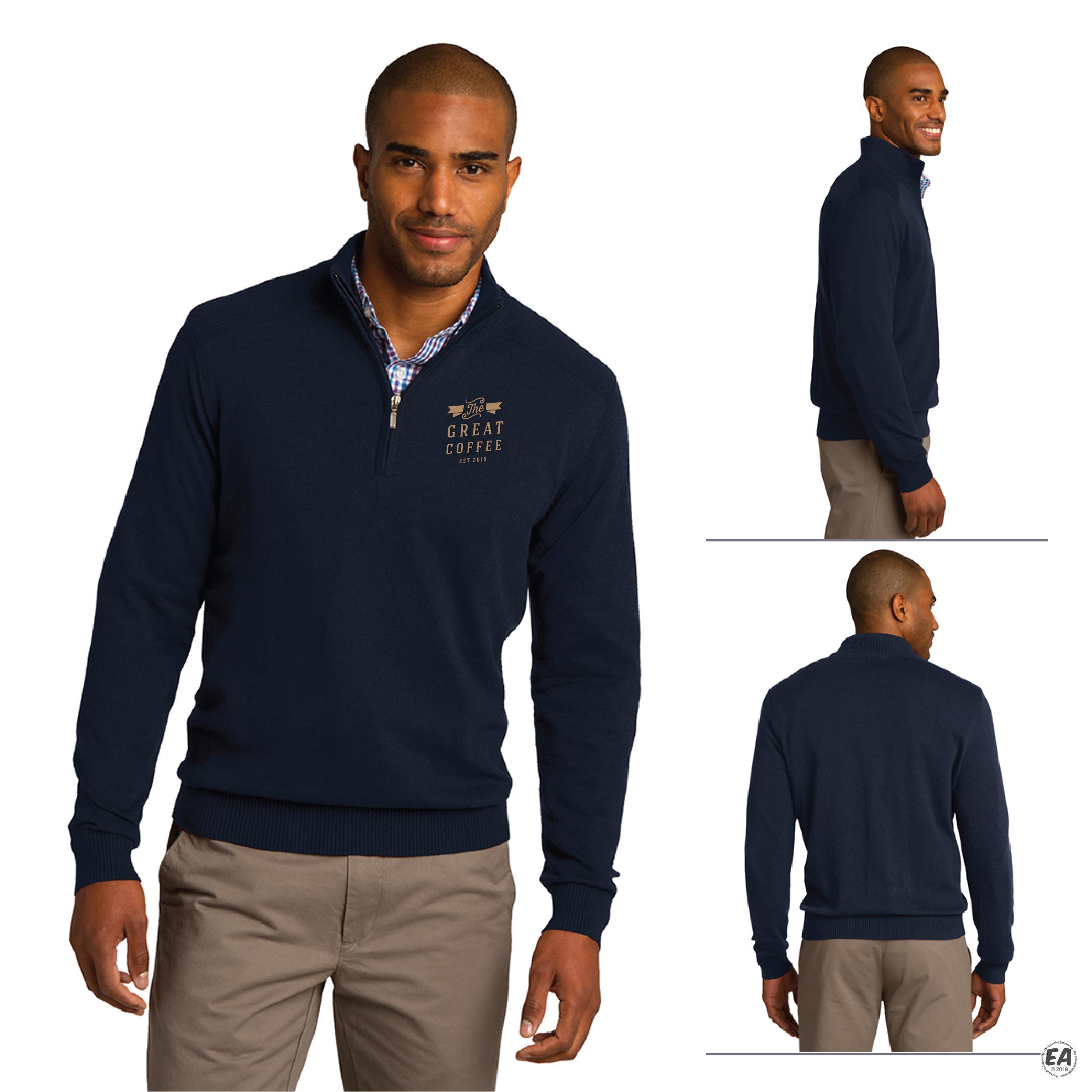 Customized Port Authority SW290 1/2-Zip Sweater | Promotional Sweaters ...