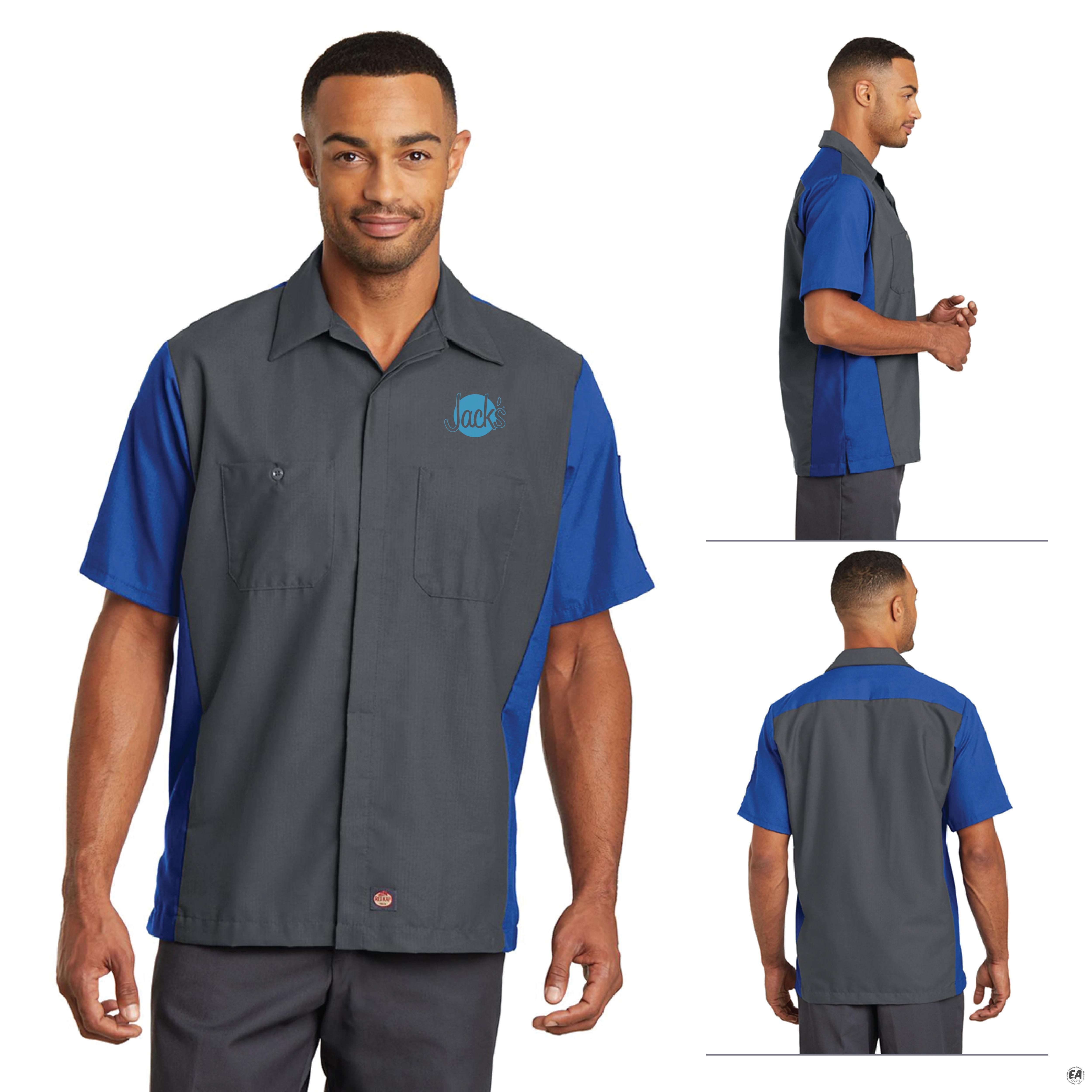 Customized Red Kap SY20 Short Sleeve Ripstop Crew Shirt | Promotional ...