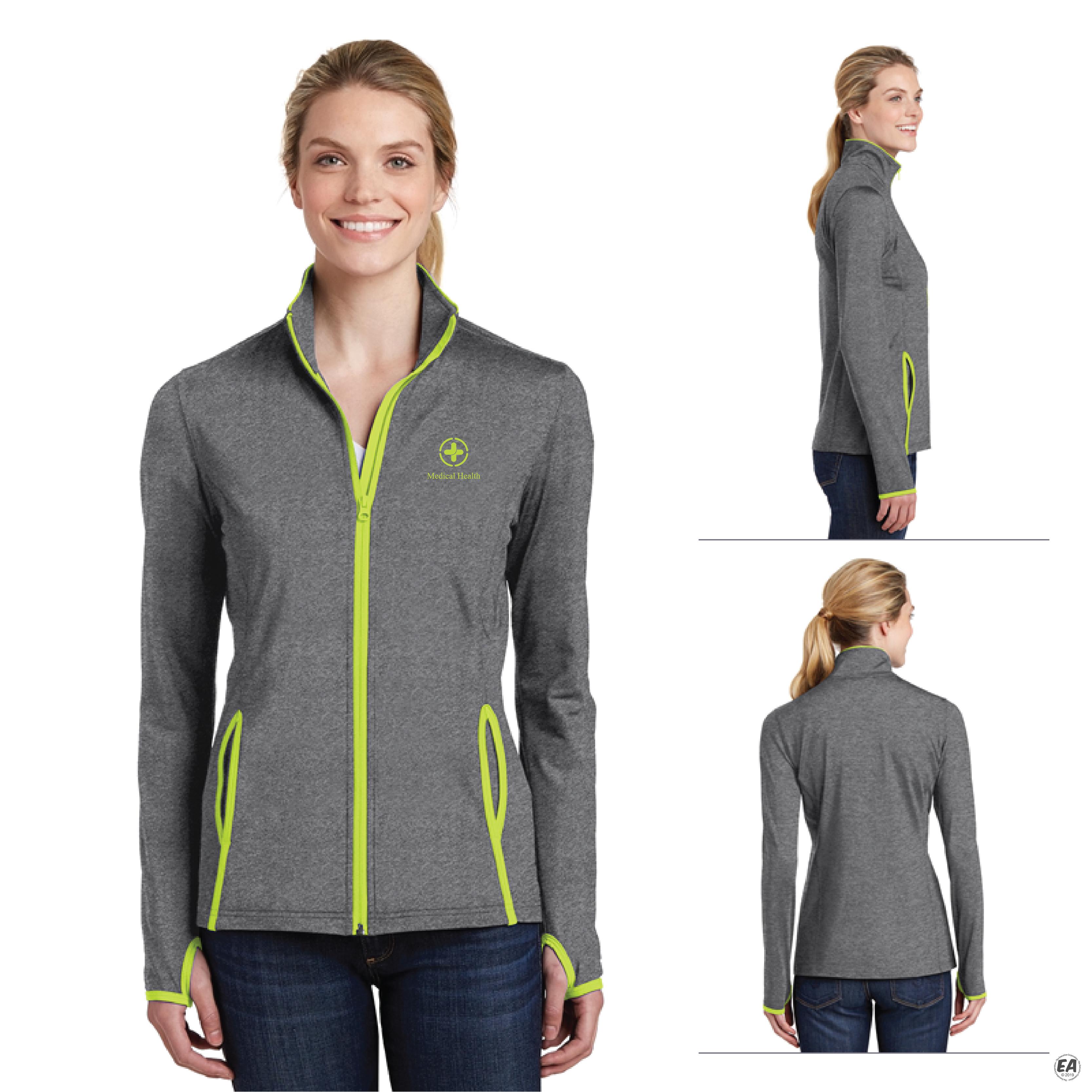Customized Sport-Tek LST853 Ladies Sport-Wick Stretch Contrast Full-Zip ...