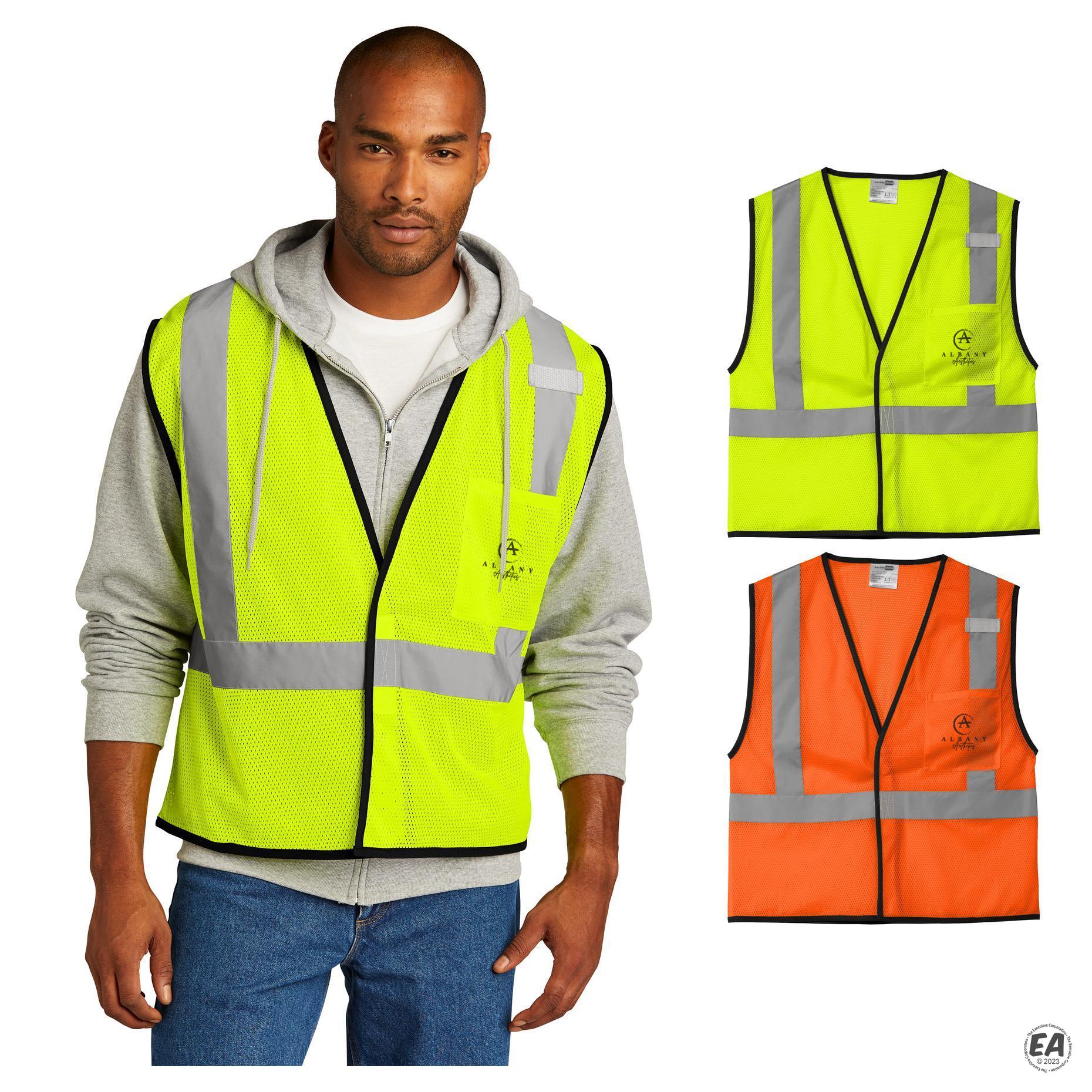 Promotional CornerStone CSV100 ANSI 107 Class 2 Economy Mesh One-Pocket ...