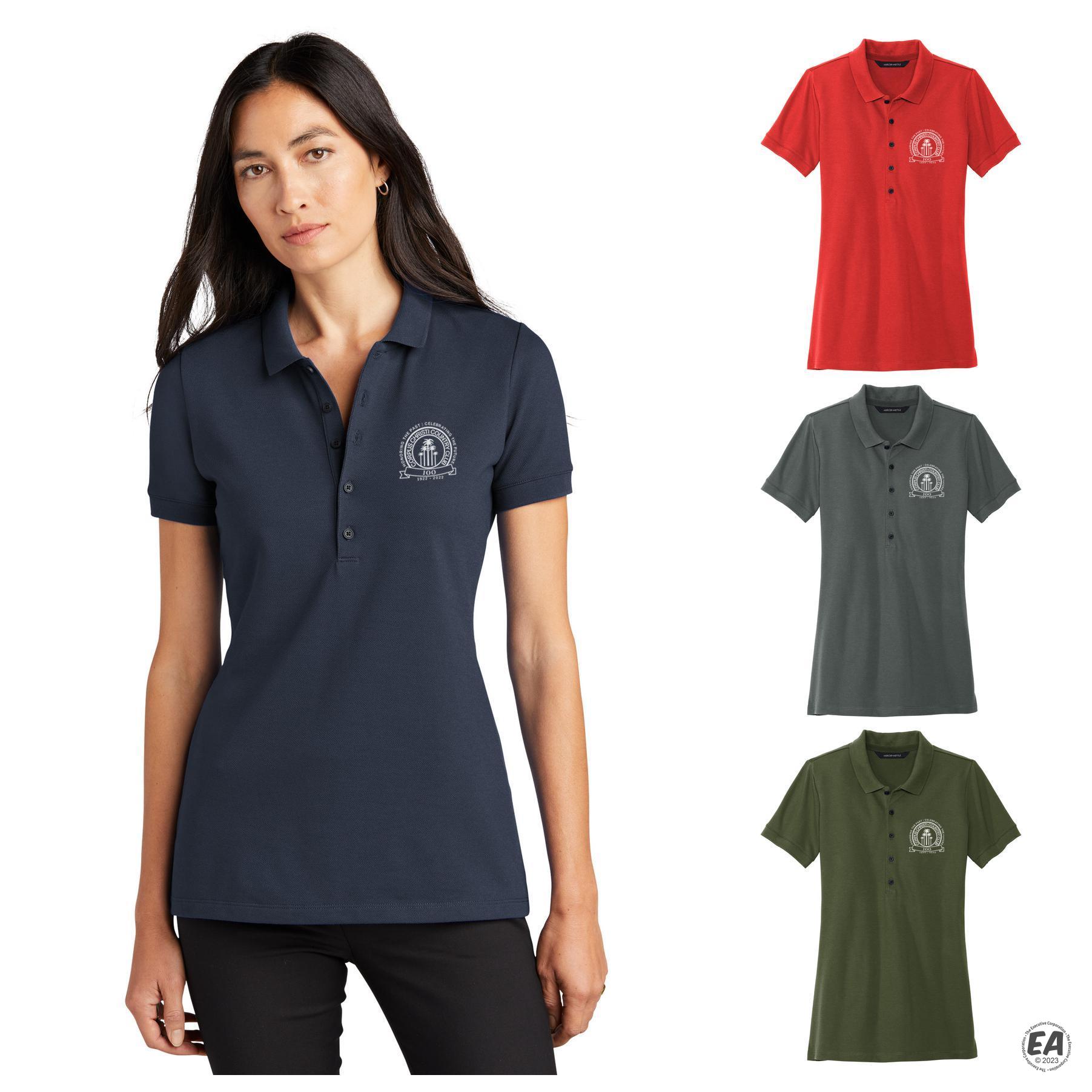 Customized Mercer+Mettle MM1001 Women's Stretch Heavyweight Pique Polo ...
