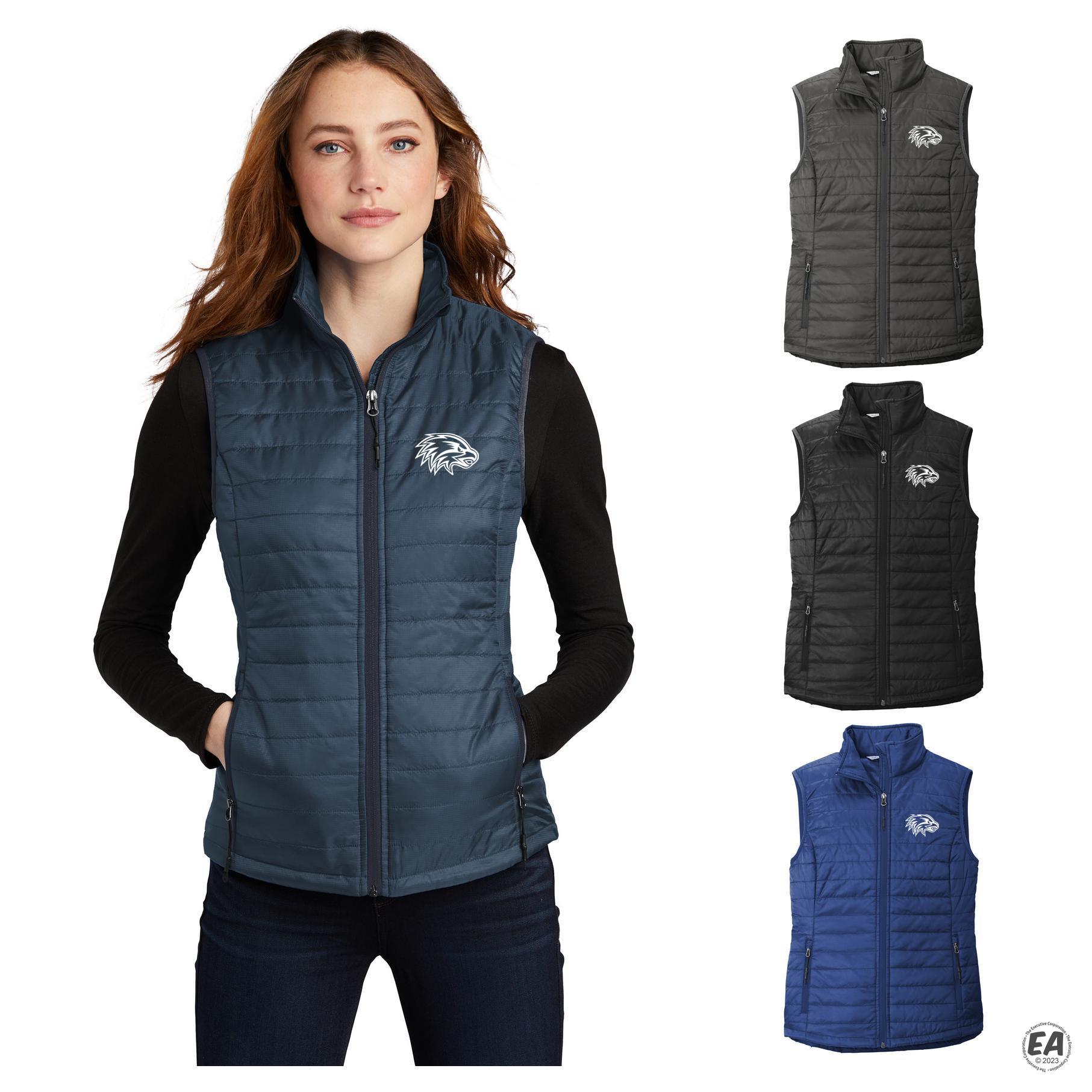 Customized Port Authority L851 Ladies Packable Puffy Vest | Custom ...