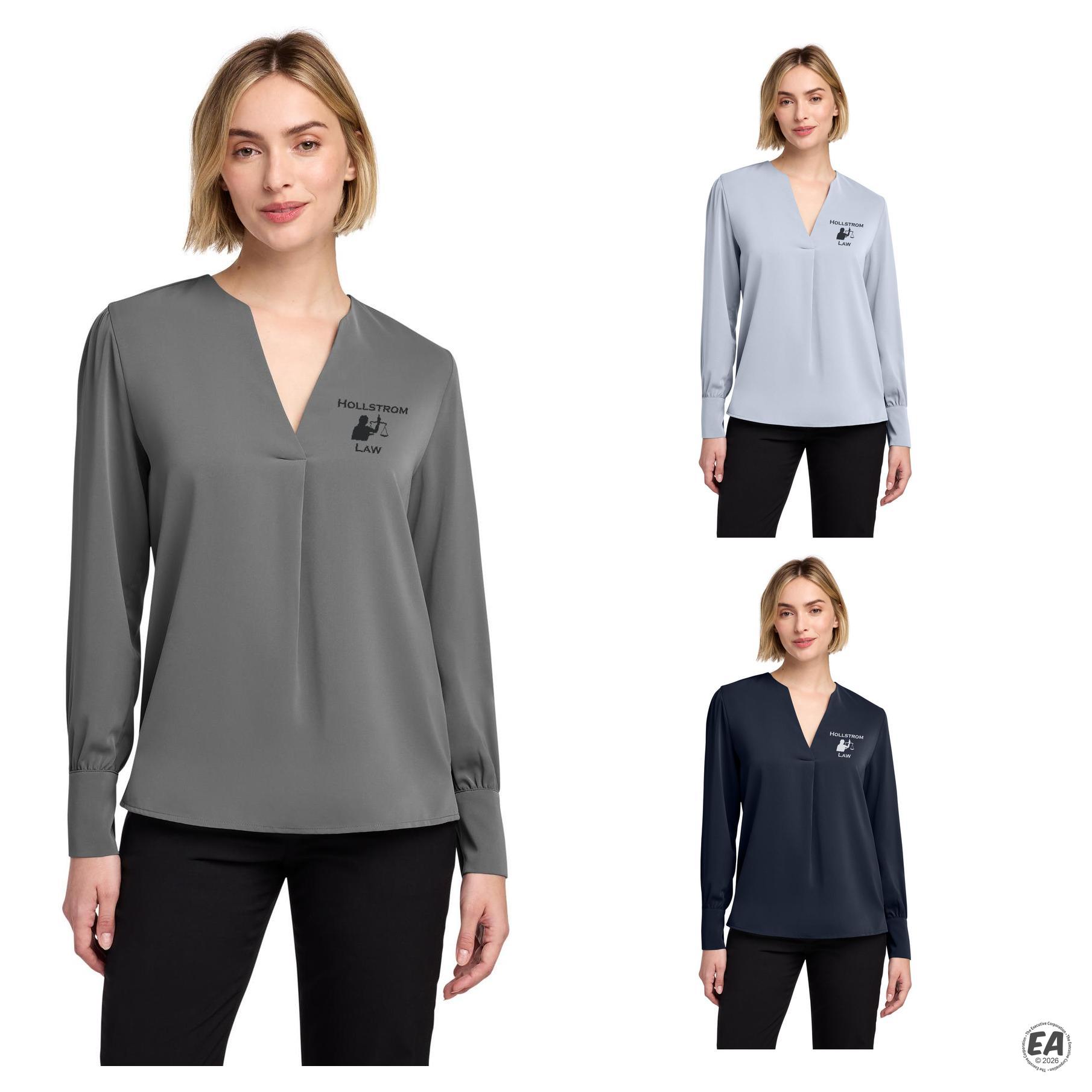 Promotional Brooks Brothers BB18009 Women's Open-Neck Satin Blouse ...
