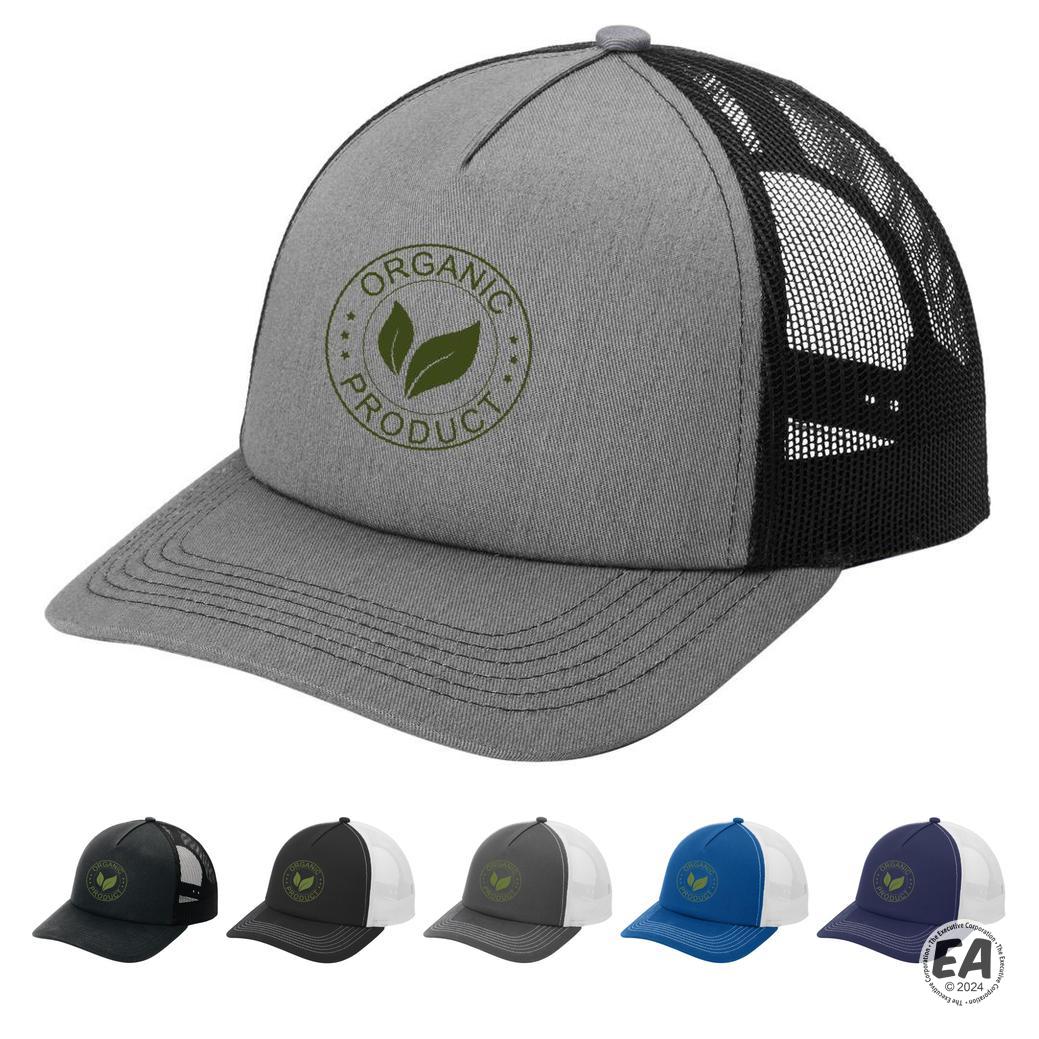 Branded Port Authority C115LP Low-Profile Snapback 5-Panel Trucker Cap ...