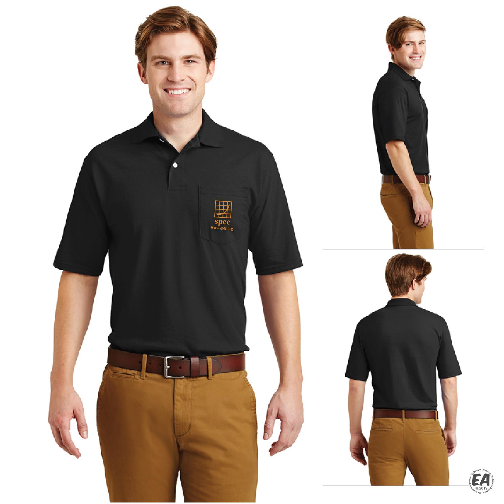 Promotional Jerzees 436P 5.6 oz 50/50 Jersey Pocket Polo with ...