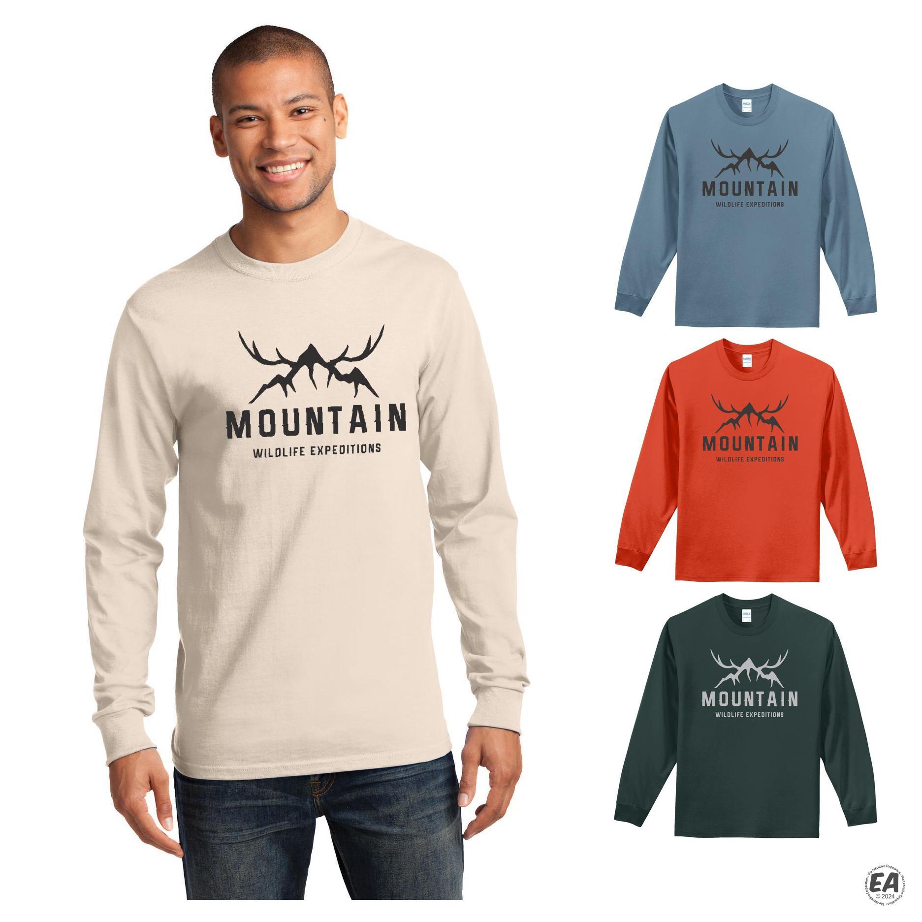 Customized Port and Company PC61LS Adult 6.1 oz Long Sleeve Essential T ...