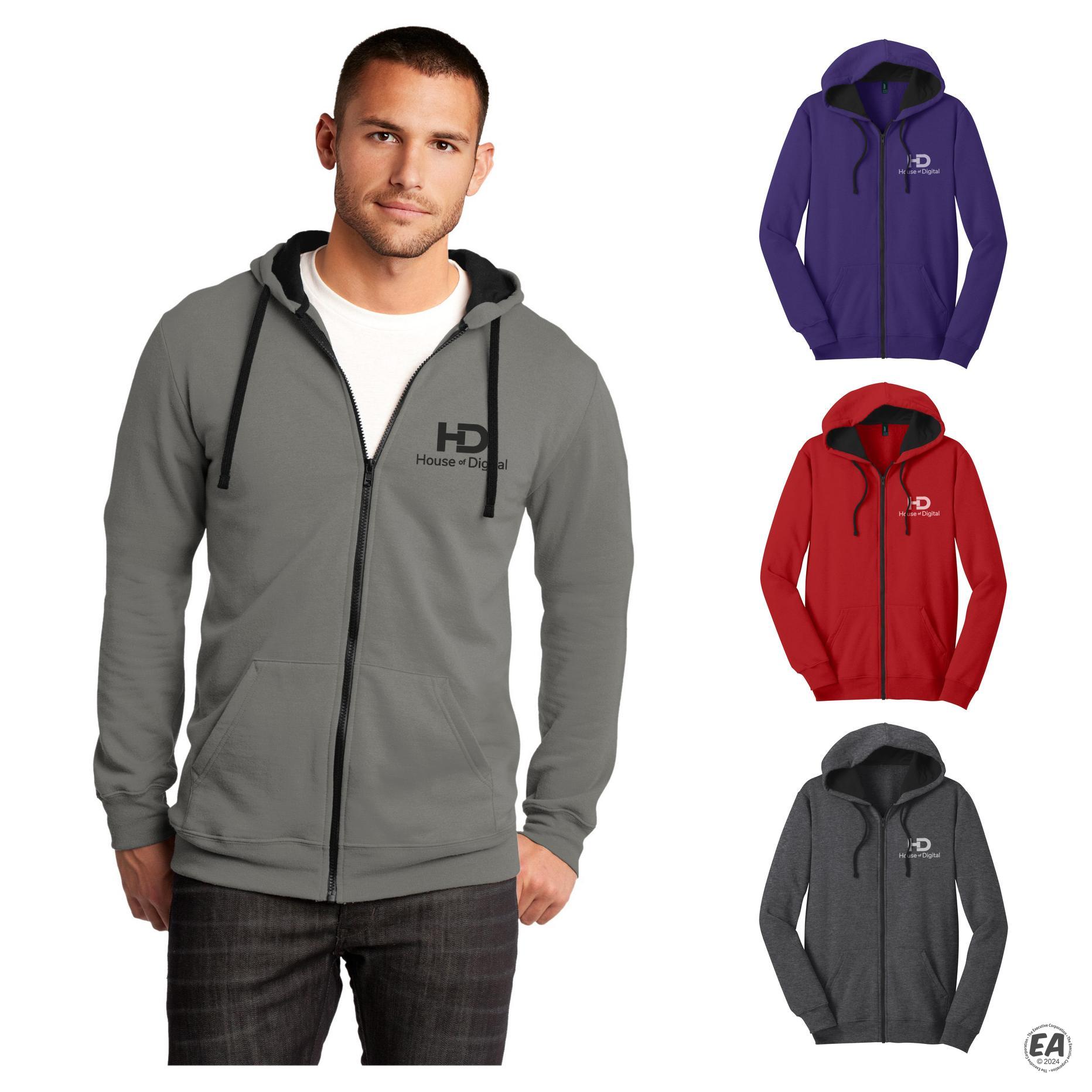 Promotional District DT800 Young Men's The Concert Fleece Full-Zip ...