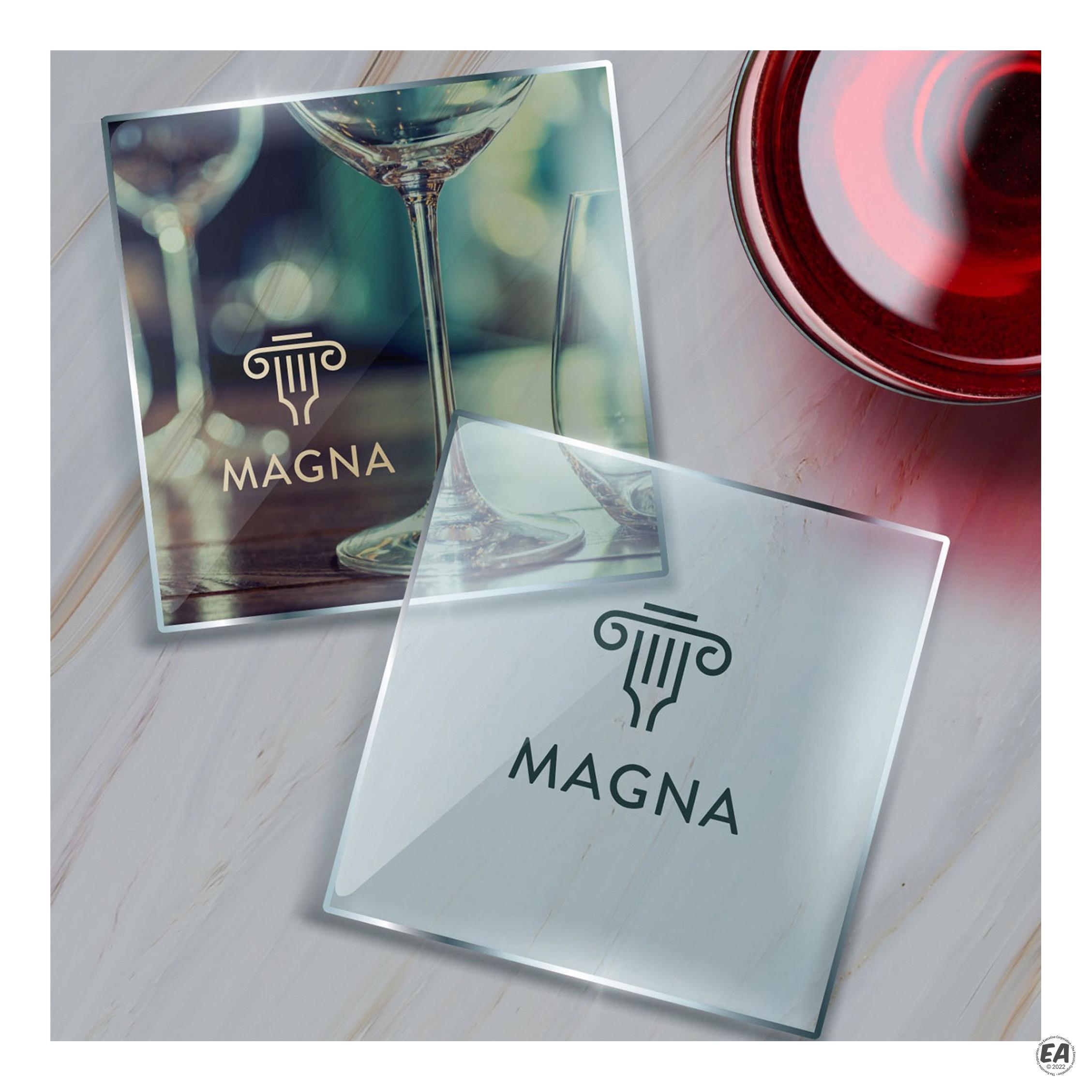 Branded Glass Square Coaster | Promotional Coaster Sets | Custom Glass ...