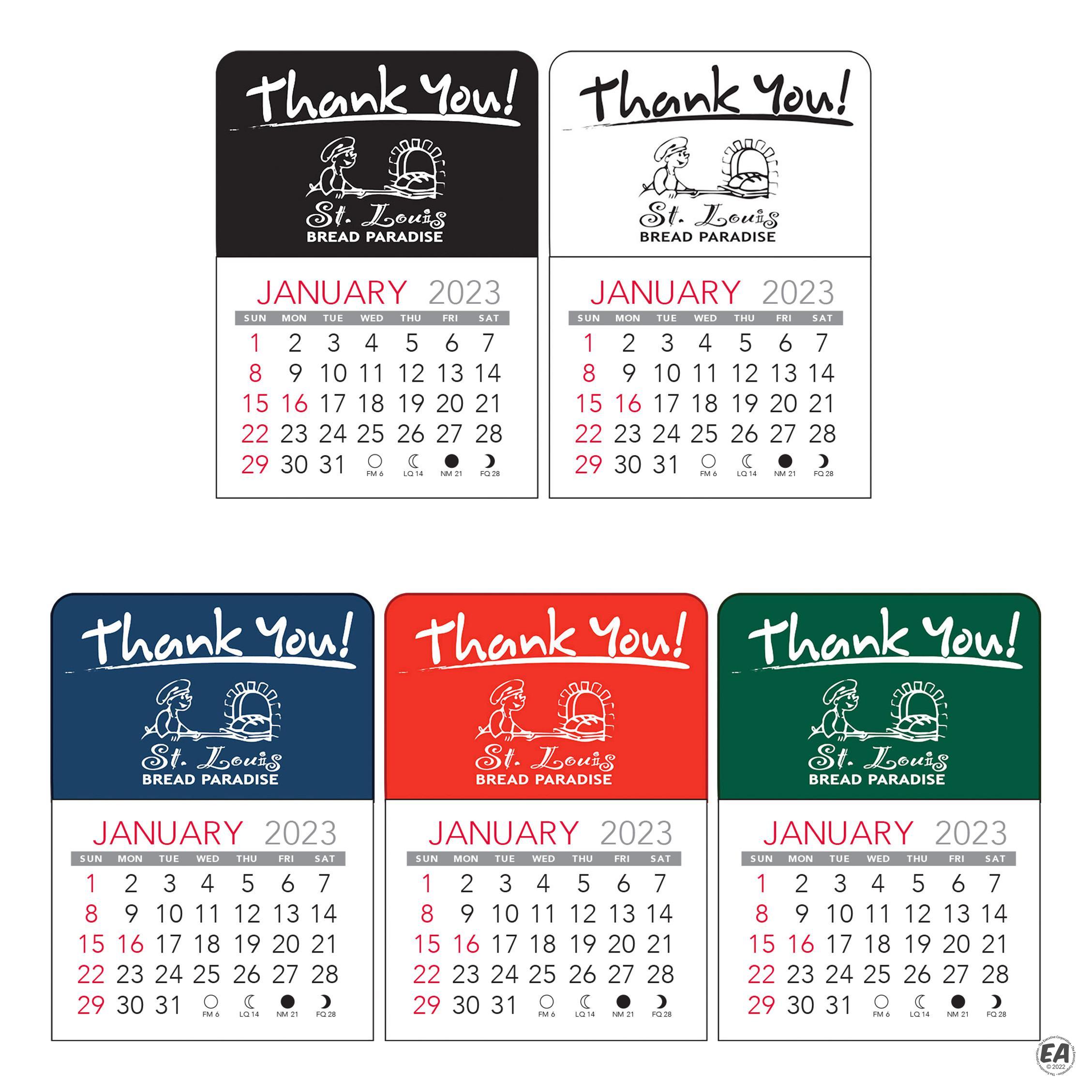 Custom Thank You! Vinyl Adhesive Mini Stick Calendar | Customized ...