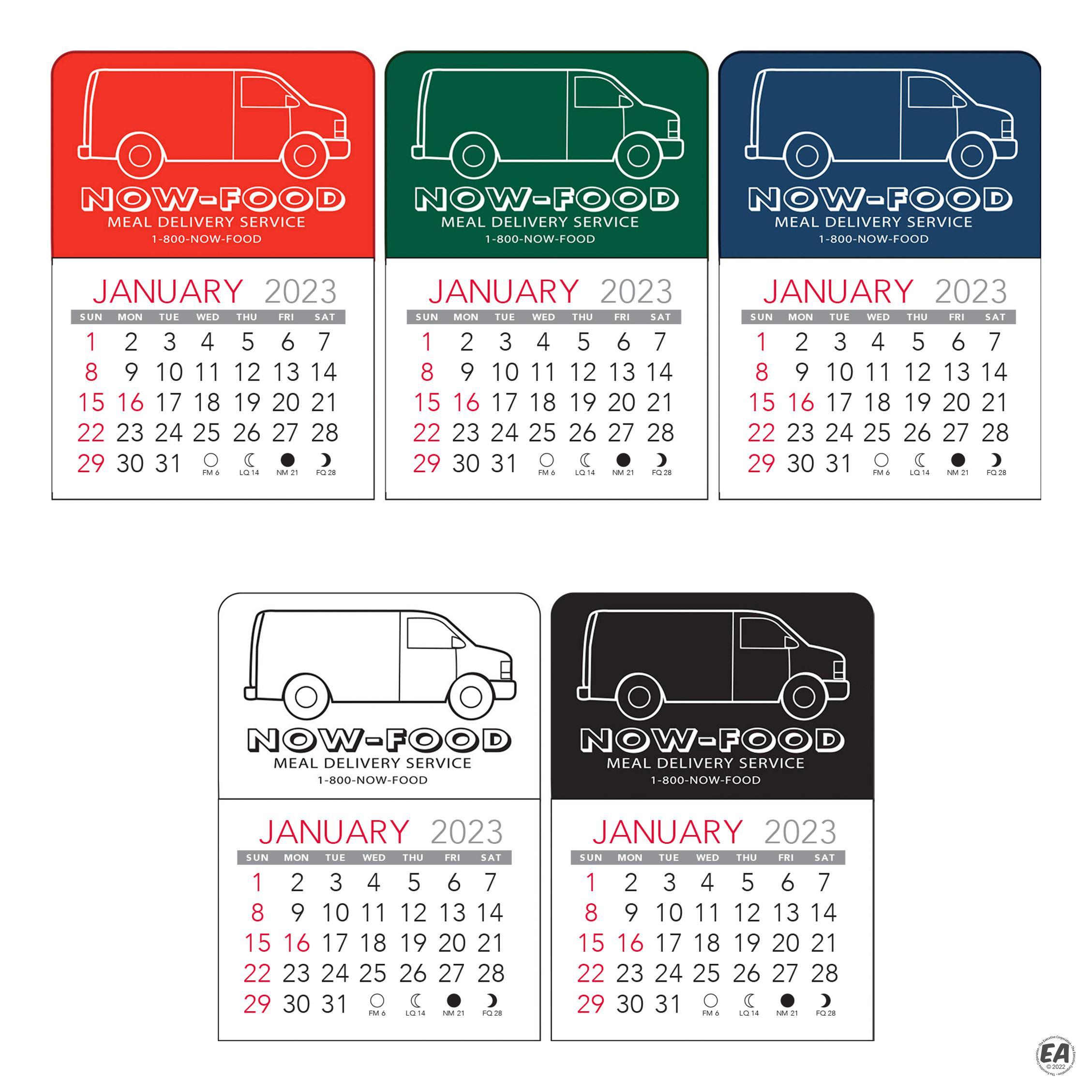 Customized Van Vinyl Adhesive Mini Stick Calendar | Branded Calenders ...
