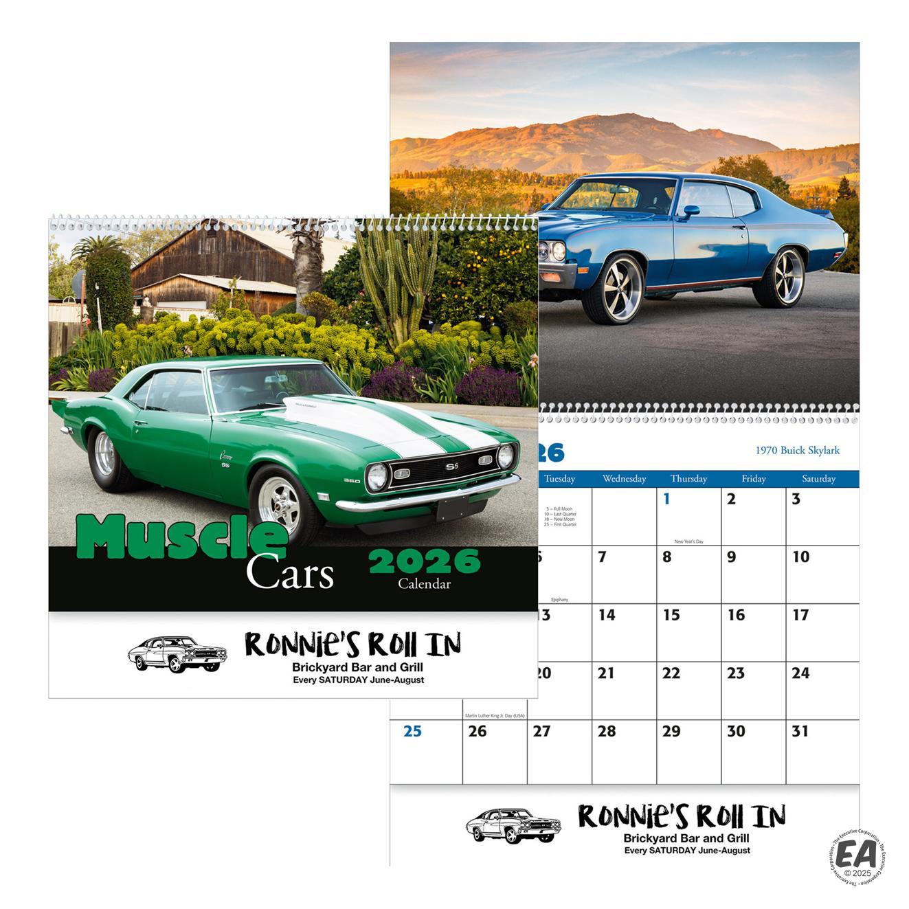 Customized Muscle Cars Wall Calendar - Spiral | Custom Calenders ...