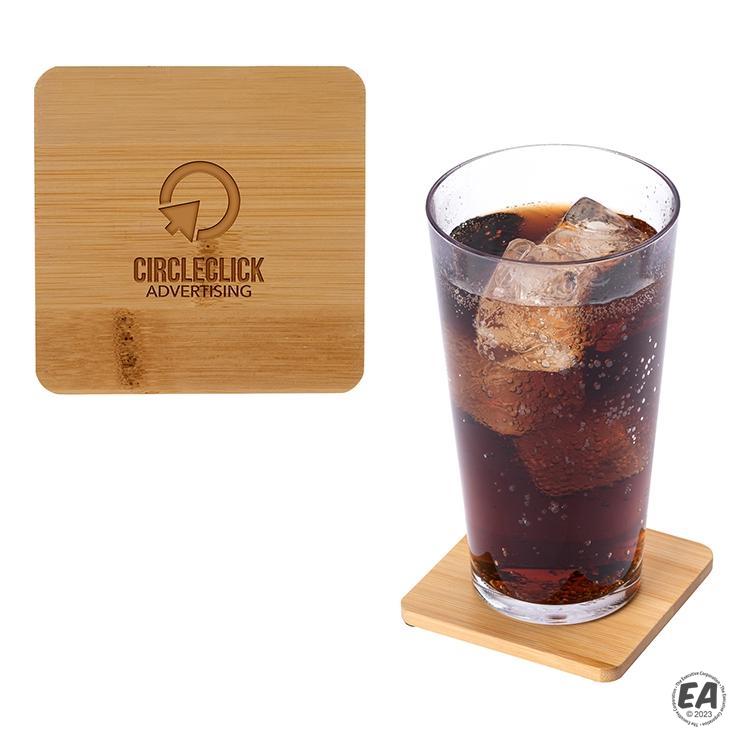 Branded Brandon Single Bamboo Coaster | Custom Coaster Sets ...